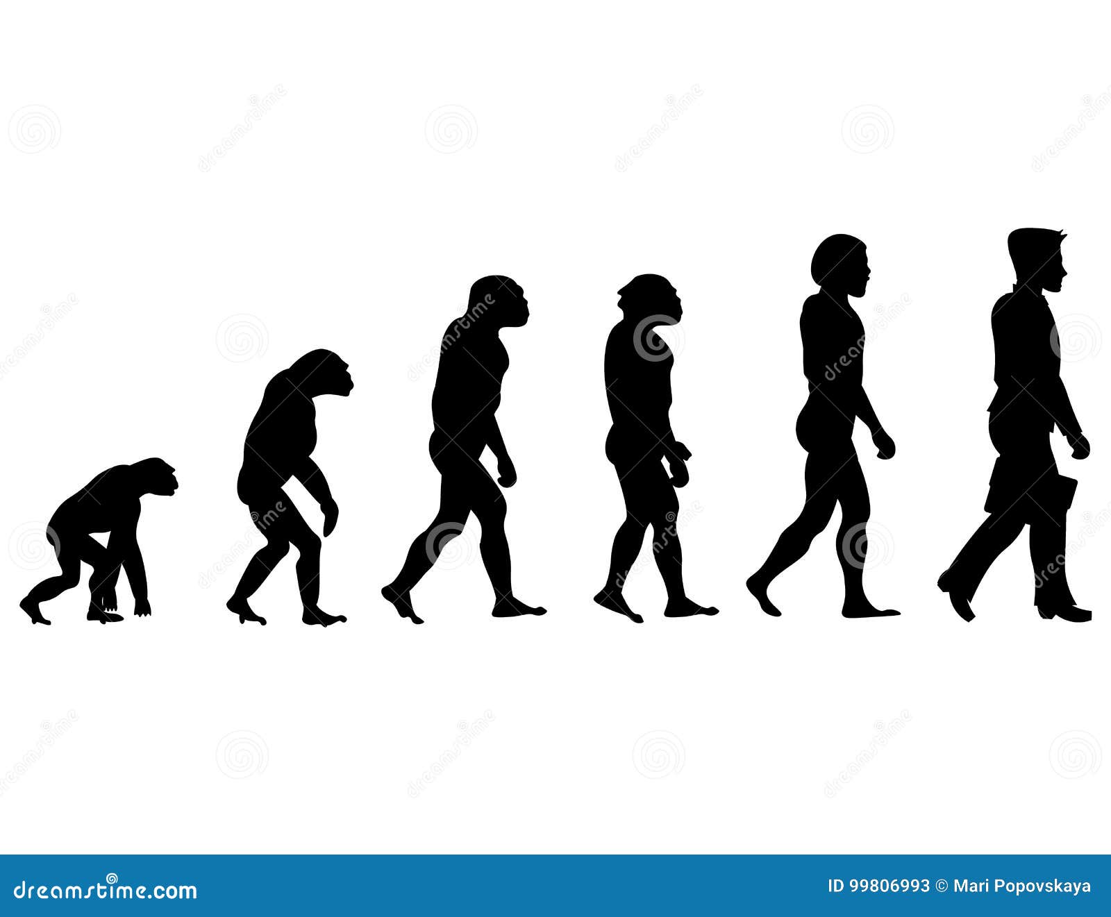 Silhouette Progress Man Evolution. Stock Vector - Illustration of male ...