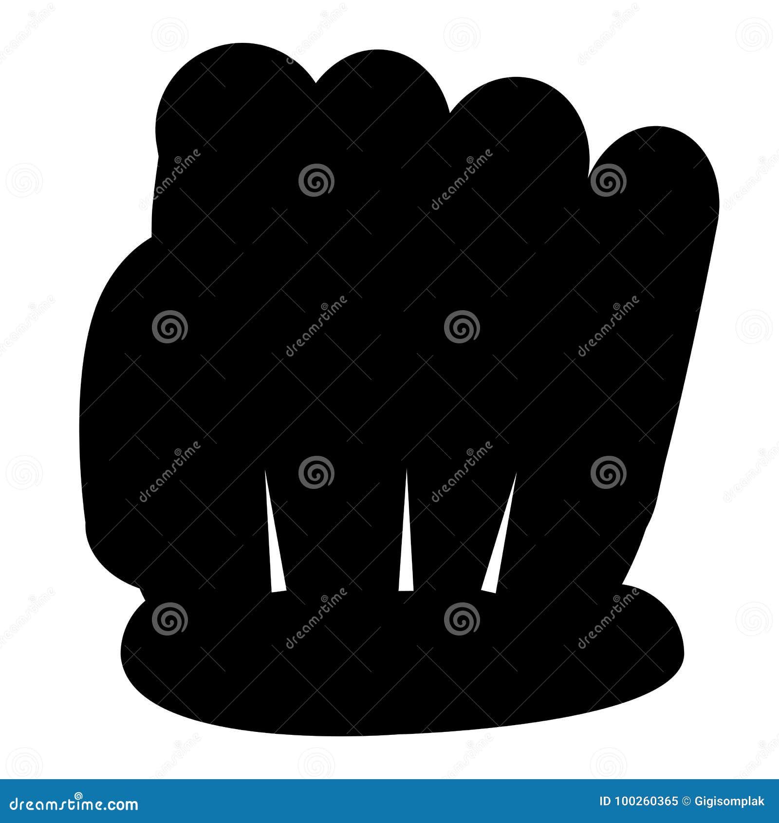 Silhouette of Punch Hand, Isolated on White Stock Vector - Illustration ...