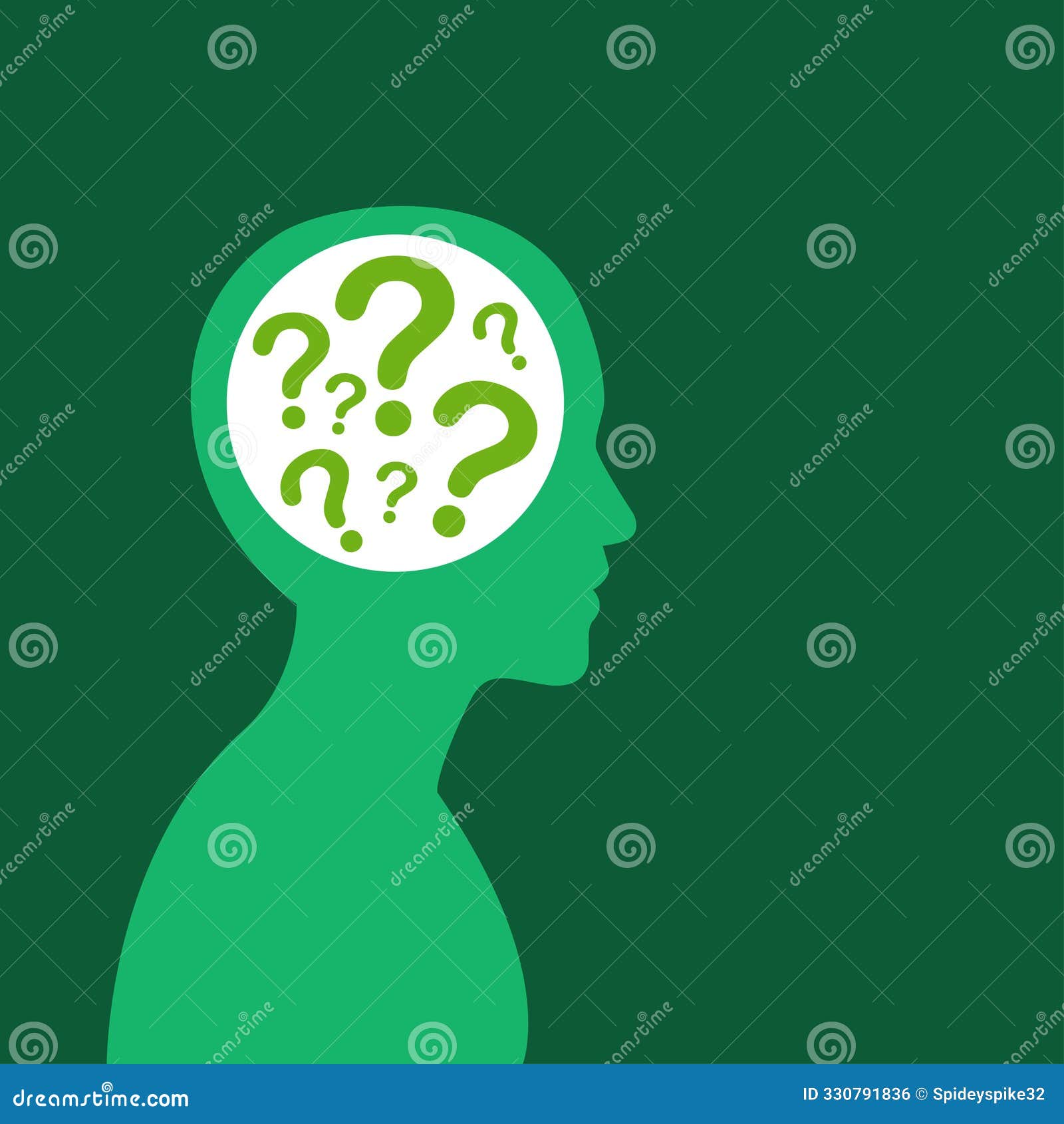 A Silhouette with Question Mind Stock Vector - Illustration of question ...
