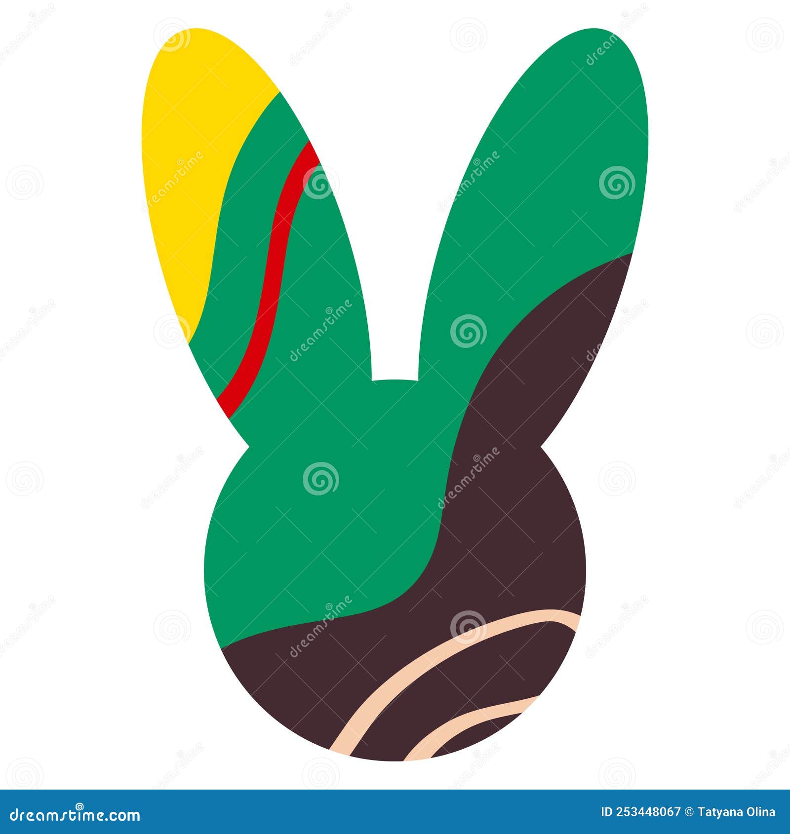 Silhouette of a Rabbit Head with an Abstract Pattern Stock Vector ...