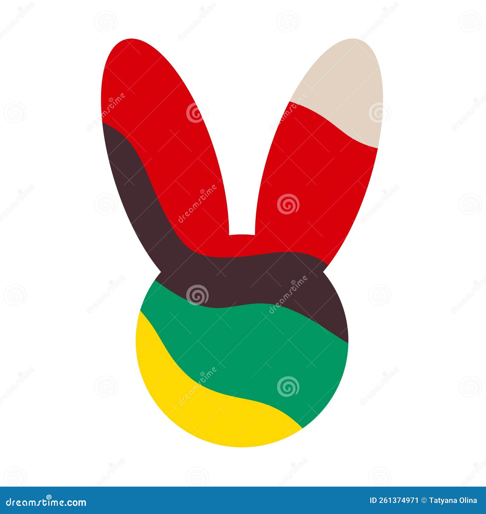 Silhouette of a Rabbit Head with an Abstract Pattern Stock Vector ...