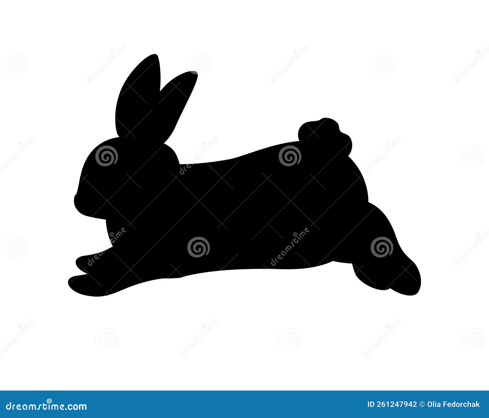 Silhouette of Rabbit Isolated on White Background Stock Vector ...