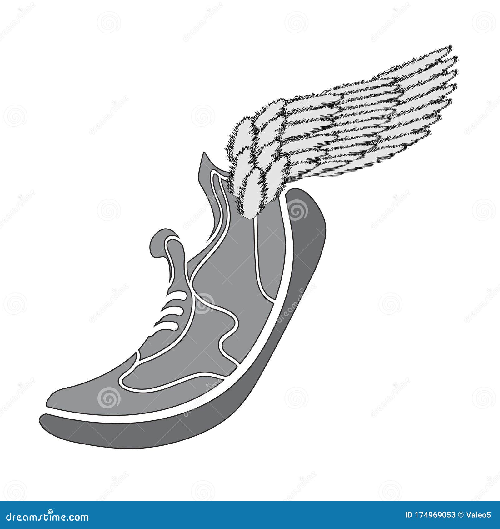 Running Shoe Wings Drawing
