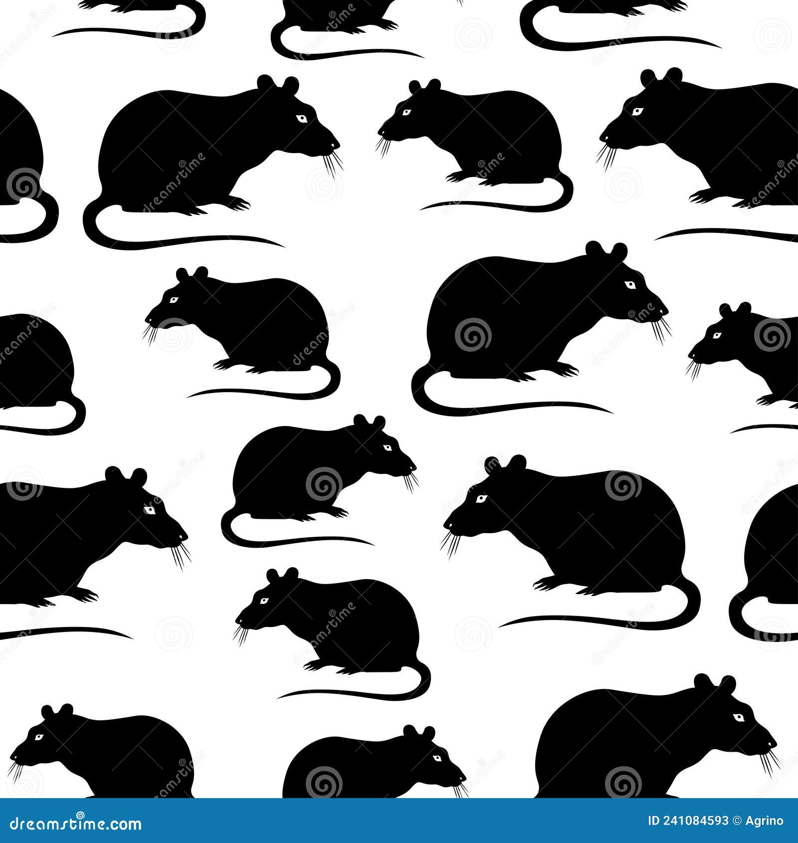 Silhouette Rat Pattern Seamless Stock Vector - Illustration of graphics ...