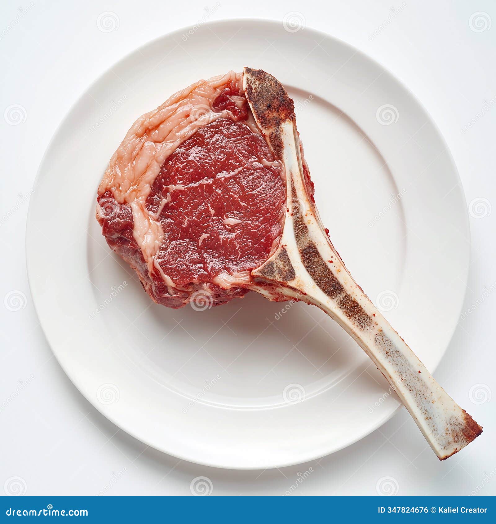 Silhouette of a Raw Lamb Chop with a Distinctive Bone, Floating on a ...