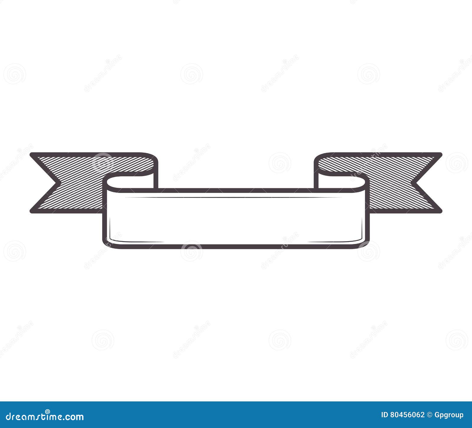 Silhouette Rectangle Label with Ribbon Stock Vector - Illustration of ...