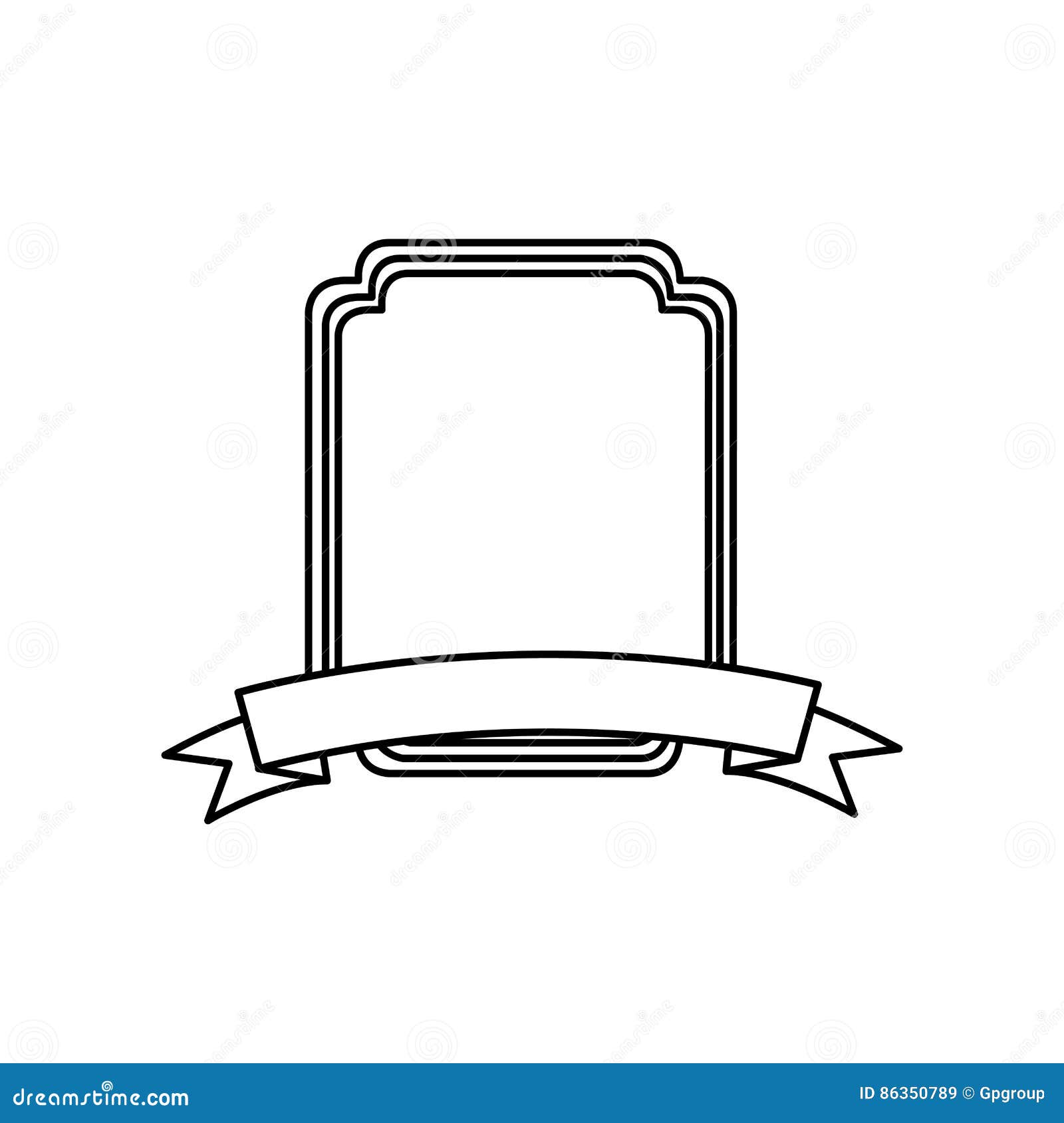 Silhouette Rectangle Rounded Decorative Heraldic Frame Design Stock ...