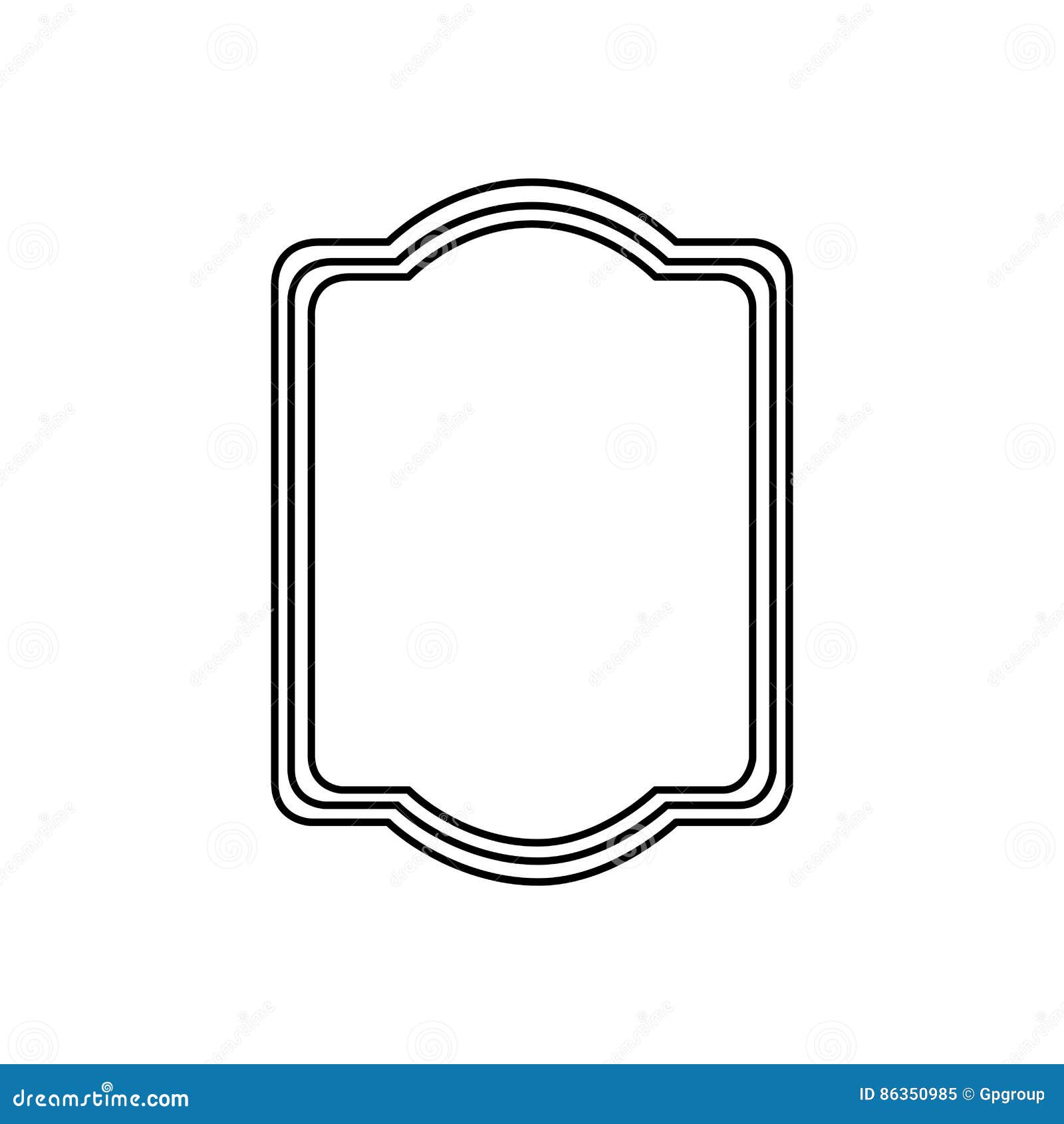 Silhouette Rectangular Heraldic Decorative Frame Stock Illustration ...