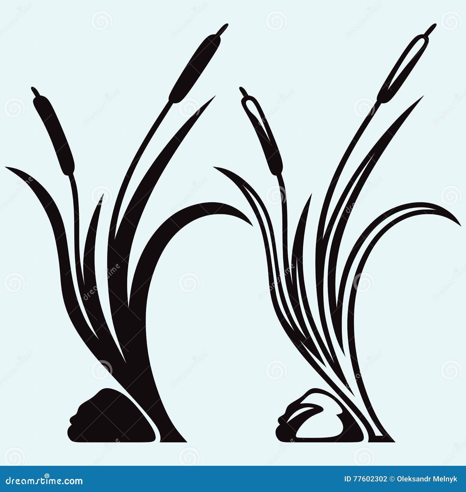 Silhouette reed stock vector. Illustration of object - 77602302