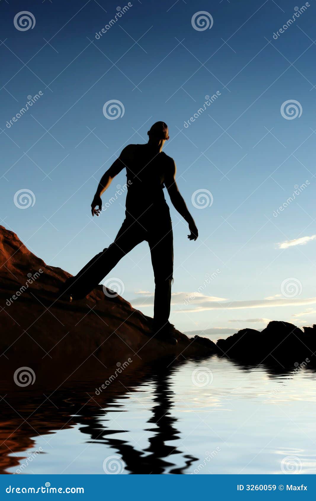 Silhouette reflection stock image. Image of silhouette - 3260059