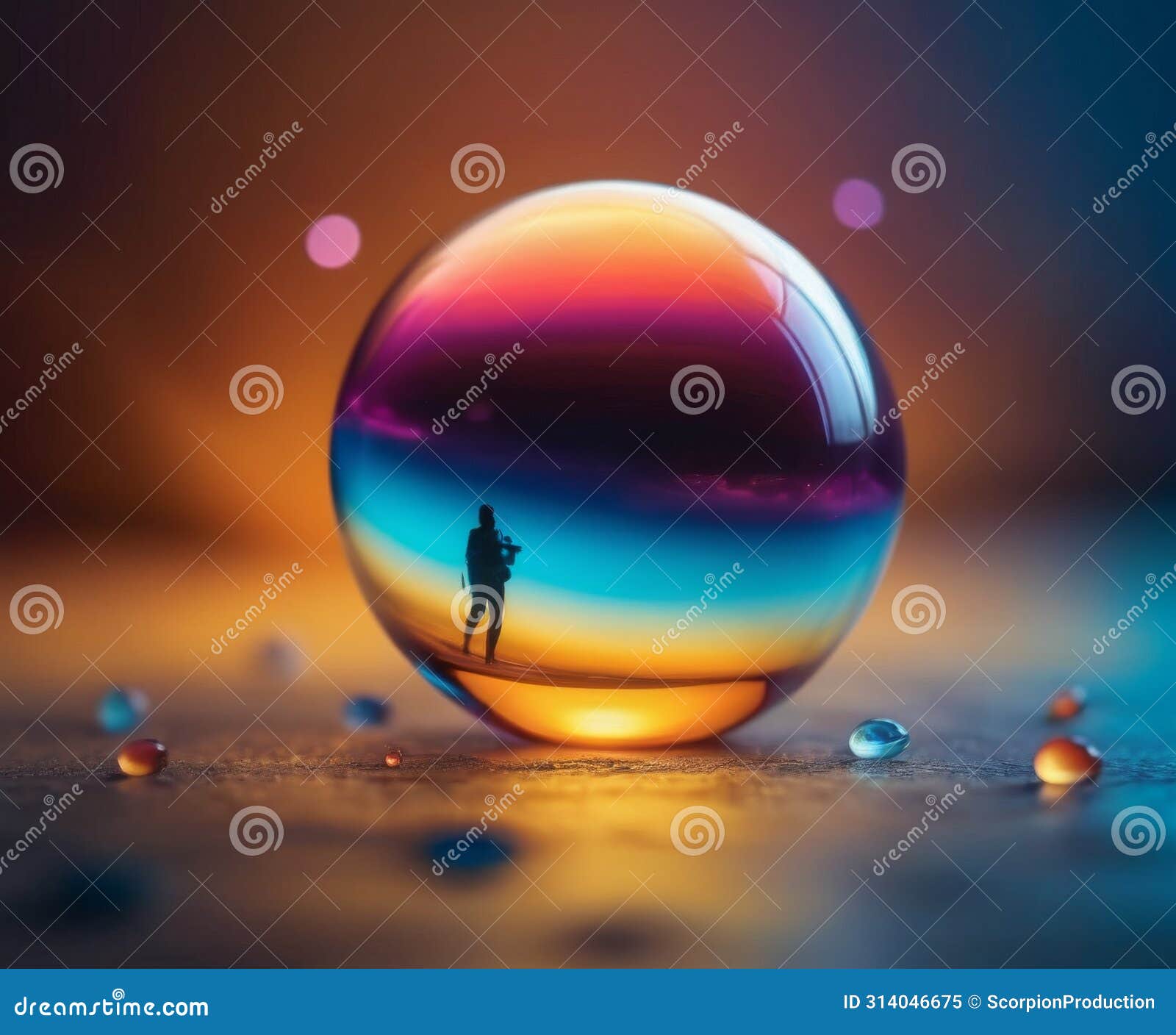 Silhouette Reflection in Marble Stock Image - Image of design, surreal ...