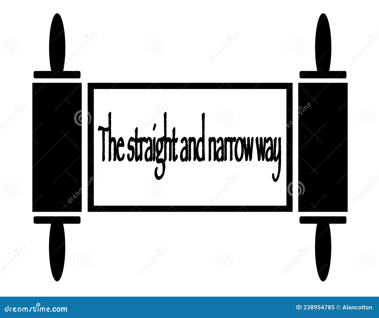 Silhouette Of Religious Scroll With Saying Cartoon Vector ...