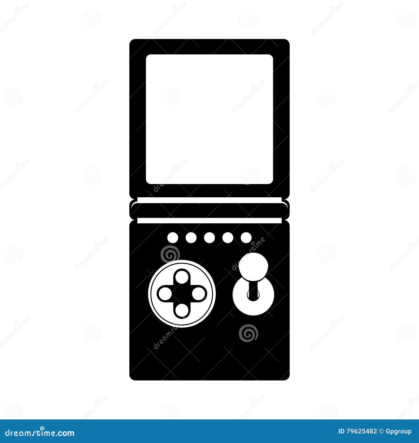 Silhouette Remote Control for Games with Screen and Joystick Stock ...