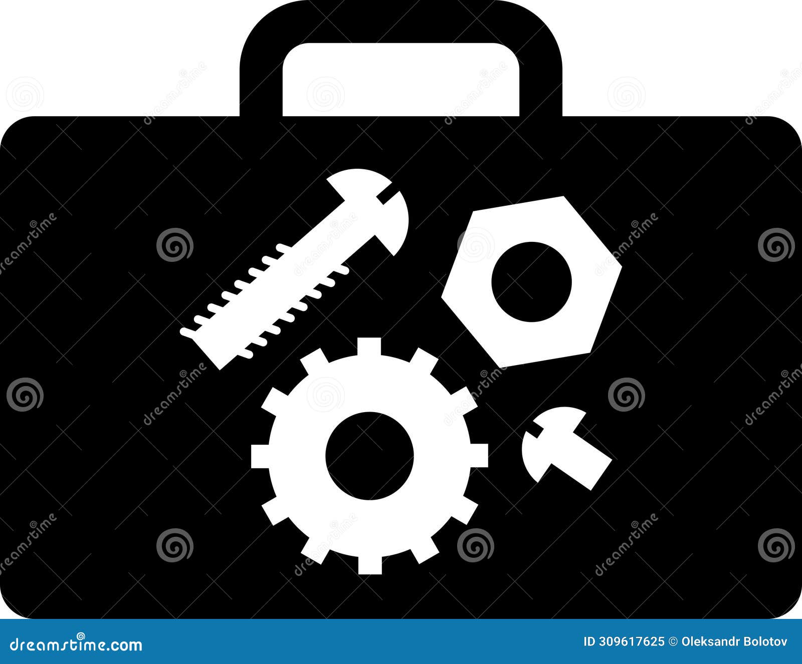 Silhouette of Repair Kit Icon in Flat Style. Vector Illustration. Stock ...