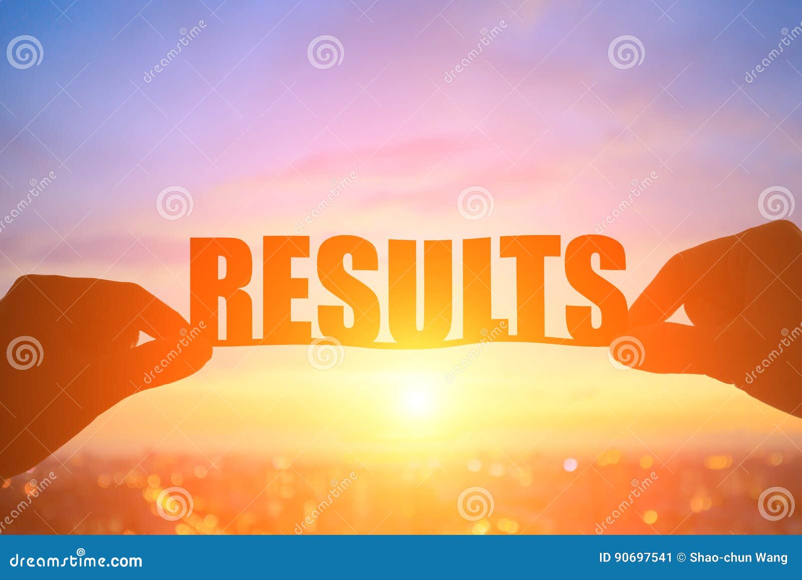 Silhouette results word stock illustration. Illustration of hand - 90697541