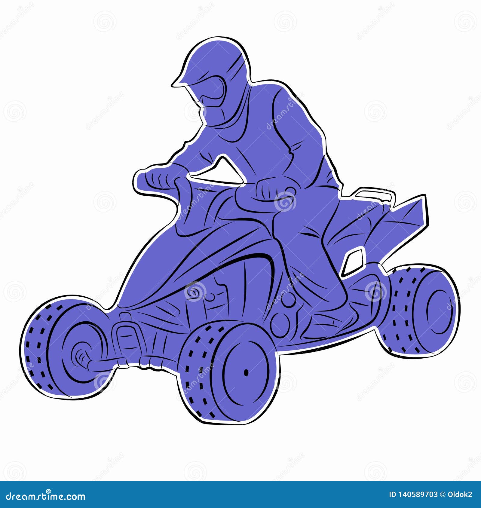 Silhouette of a Rider ATV, Vector Draw Stock Vector - Illustration of ...