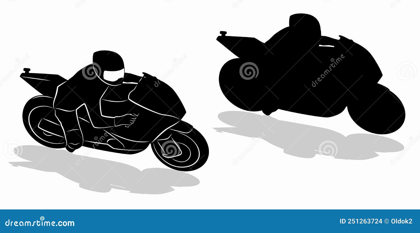 Silhouette of Rider on a Motorcycle, Vector Drawing Stock Vector ...