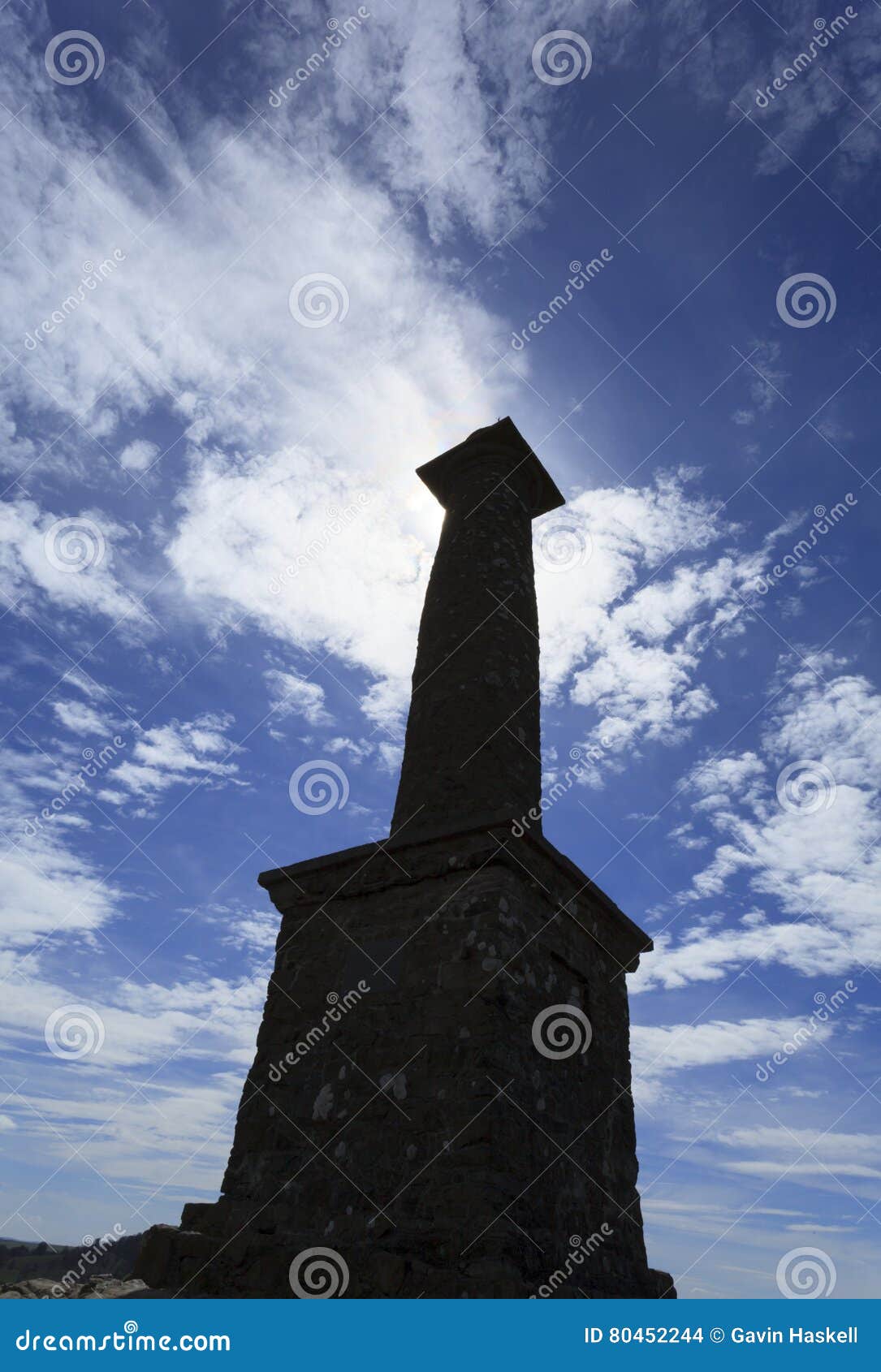 Silhouette of Rodney`s Pillar Stock Photo - Image of history, hilly ...