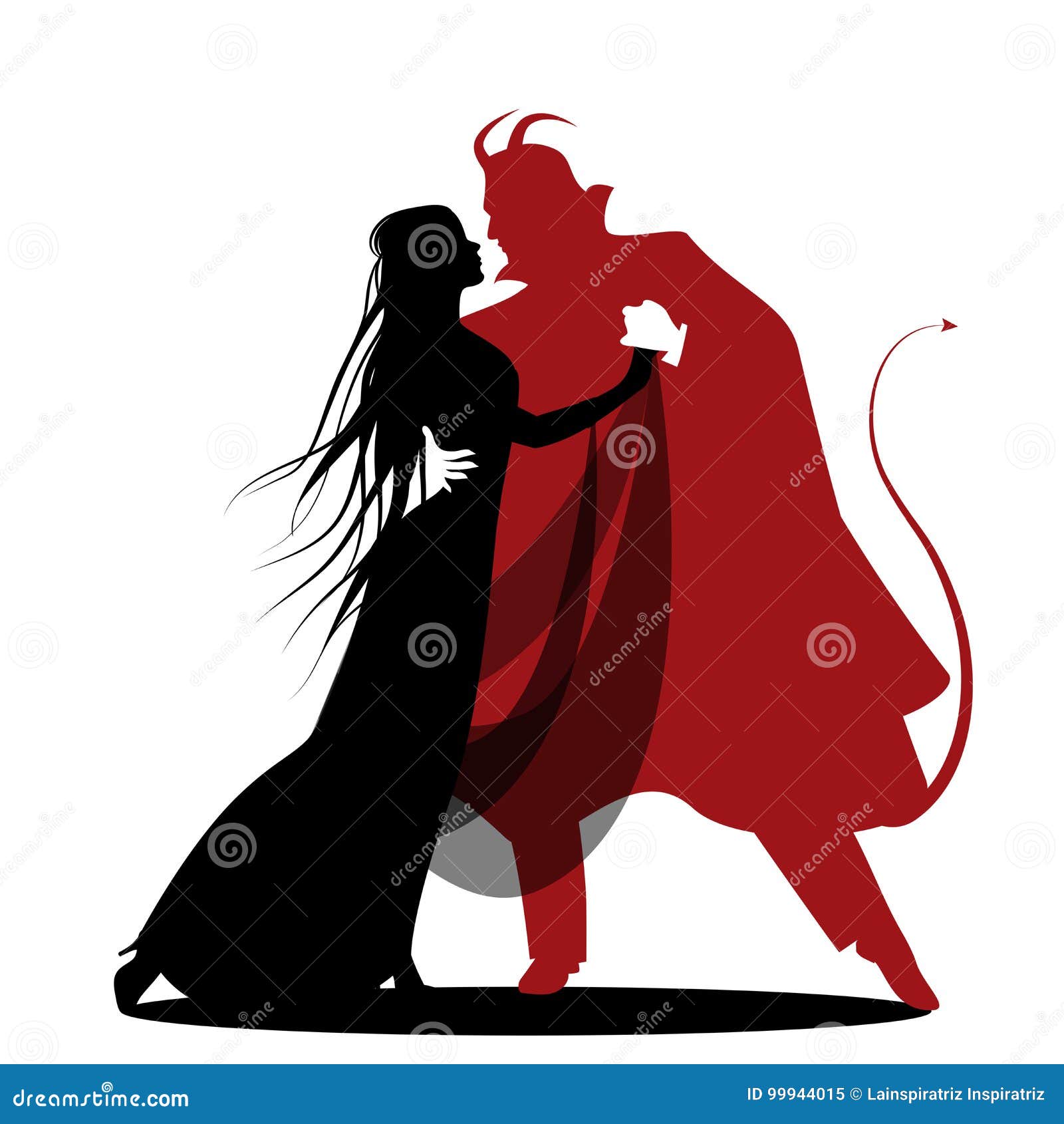 Devil Man Dancing In Hell With Fire And Skeletons Royalty-Free Stock ...