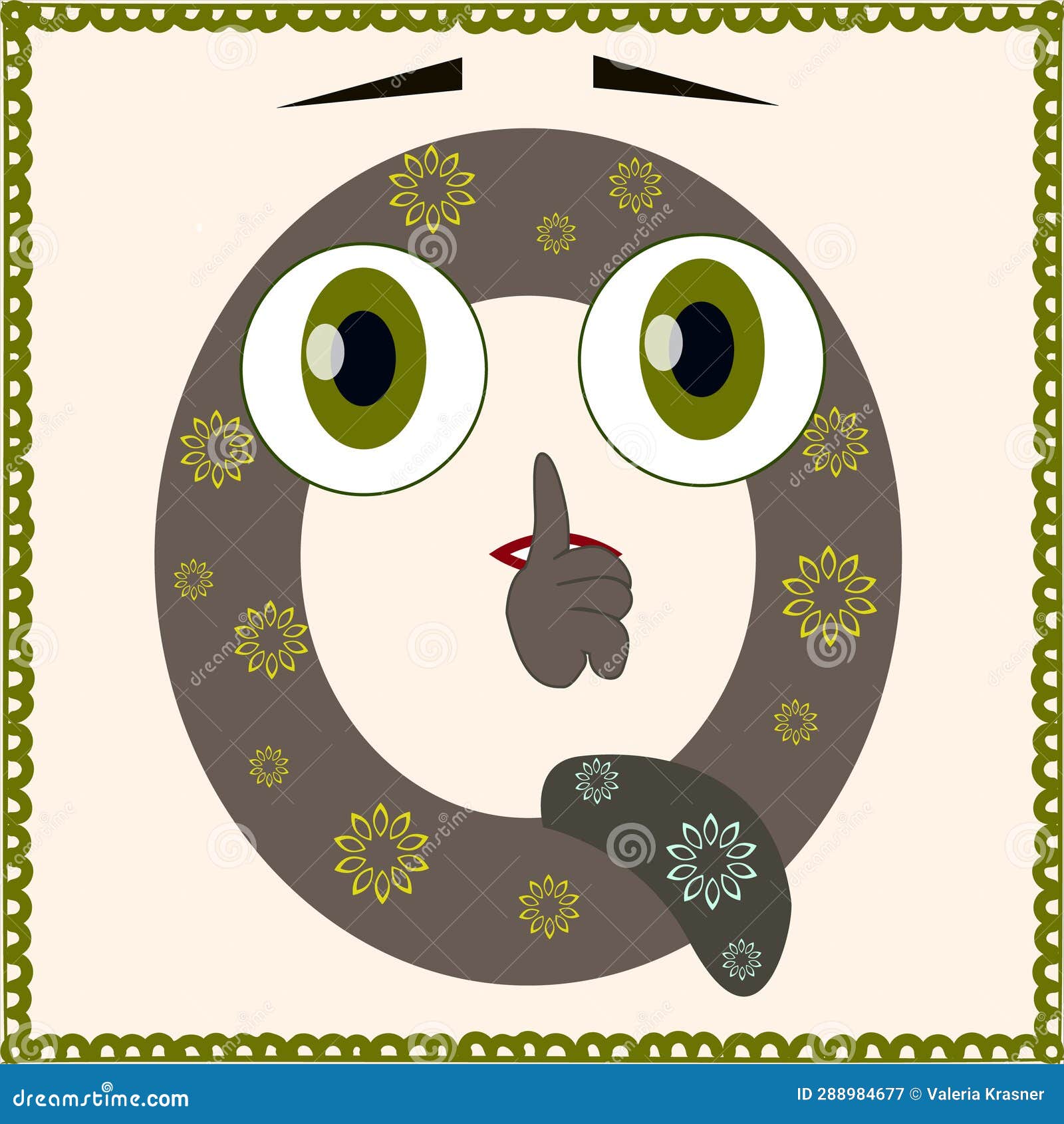 Funny letter Q with eyes. stock vector. Illustration of vector - 288984677