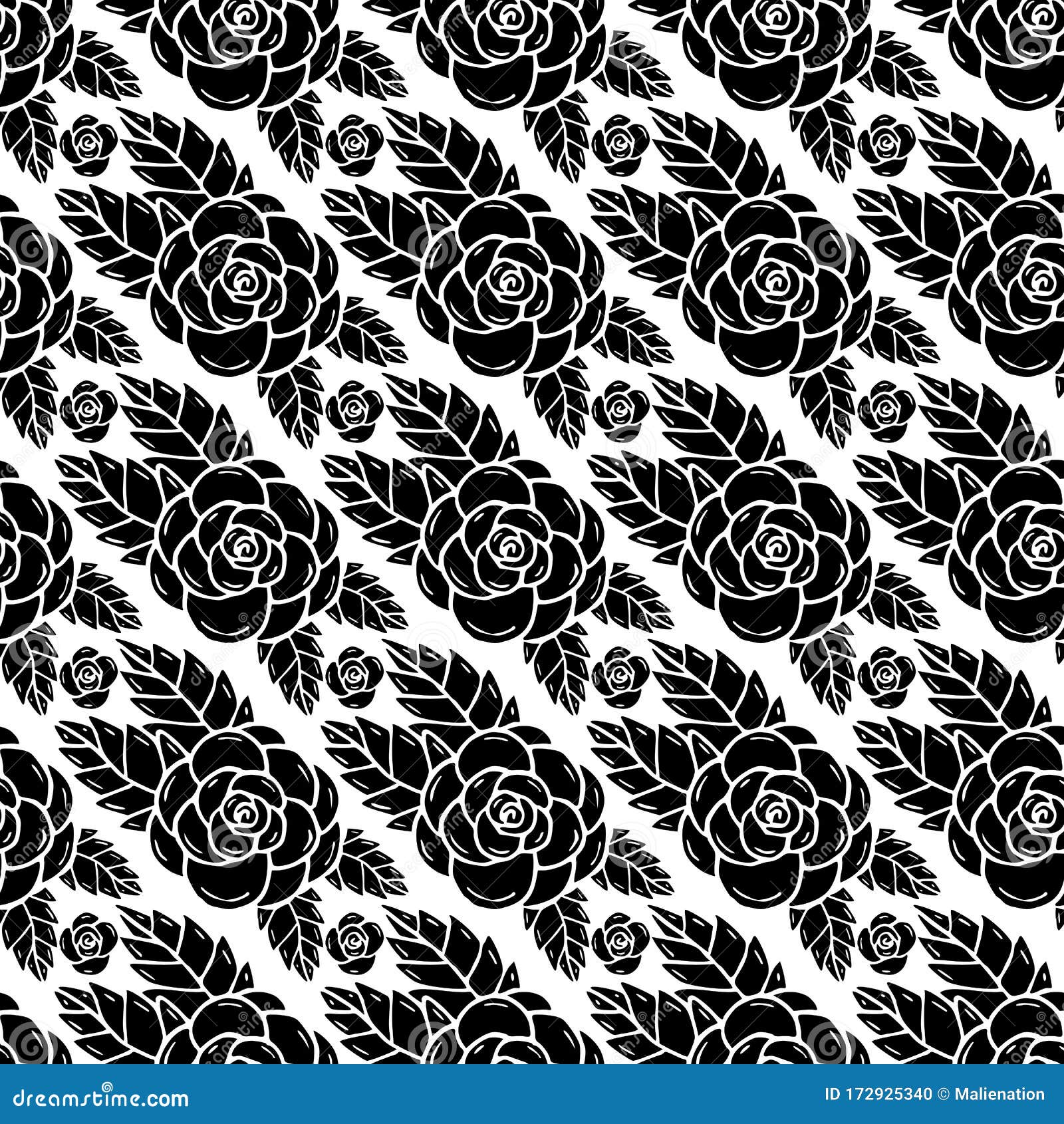 Silhouette Roses Pattern. Textile and Wallpaper Design Stock Vector ...
