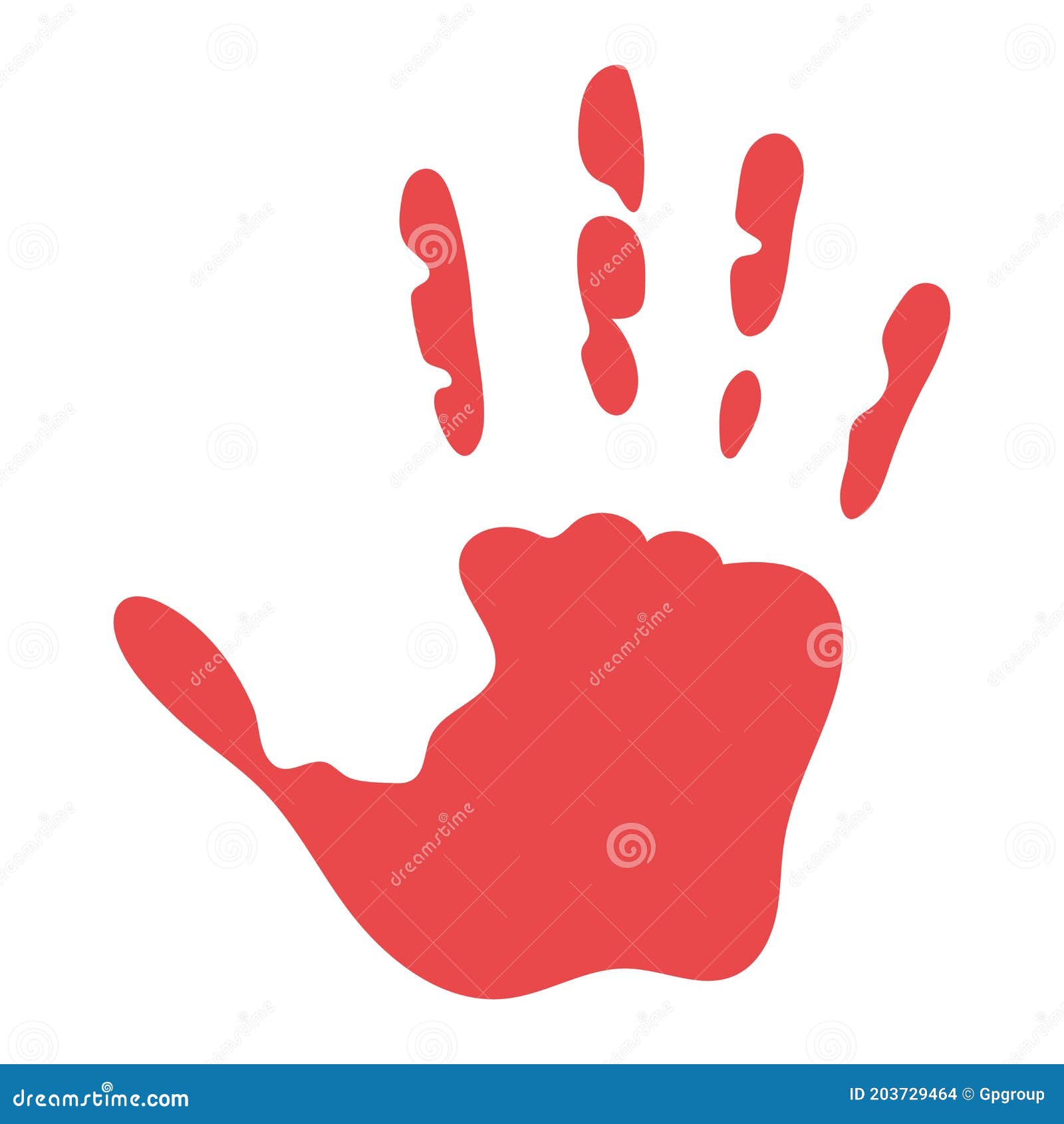 Silhouette Rouge Avec Une Main Et Cinq Doigts Illustration de Vecteur ...