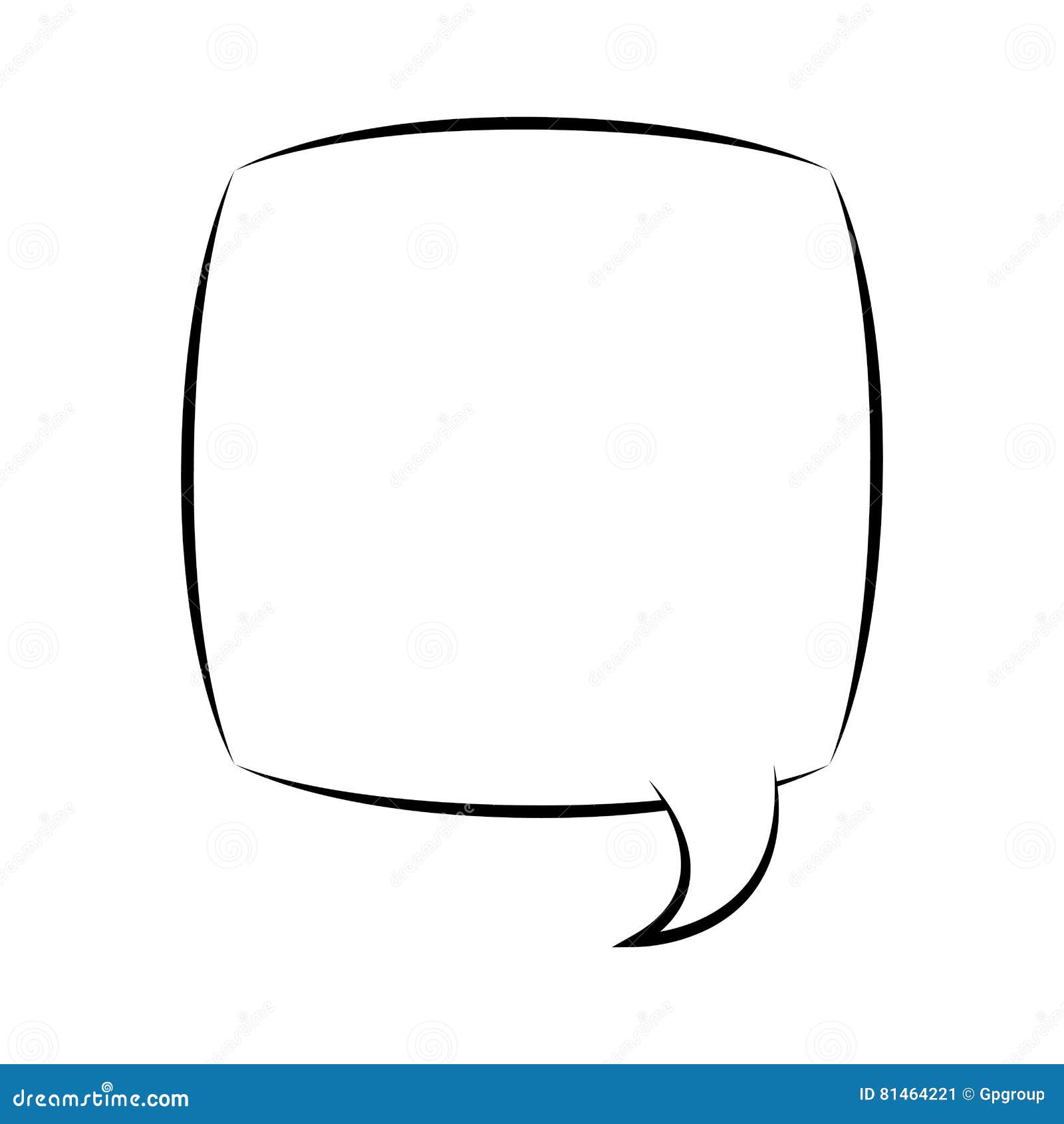 Silhouette Rounded Rectangle Callout for Dialogue Stock Illustration ...