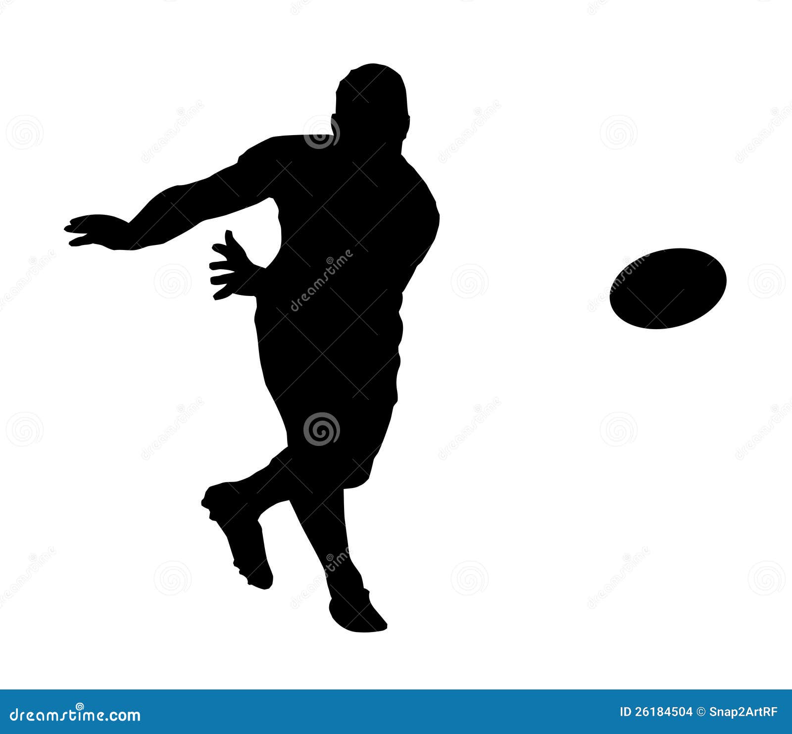 Silhouette Of A Rugby Player, Vector Draw | CartoonDealer.com #132656953