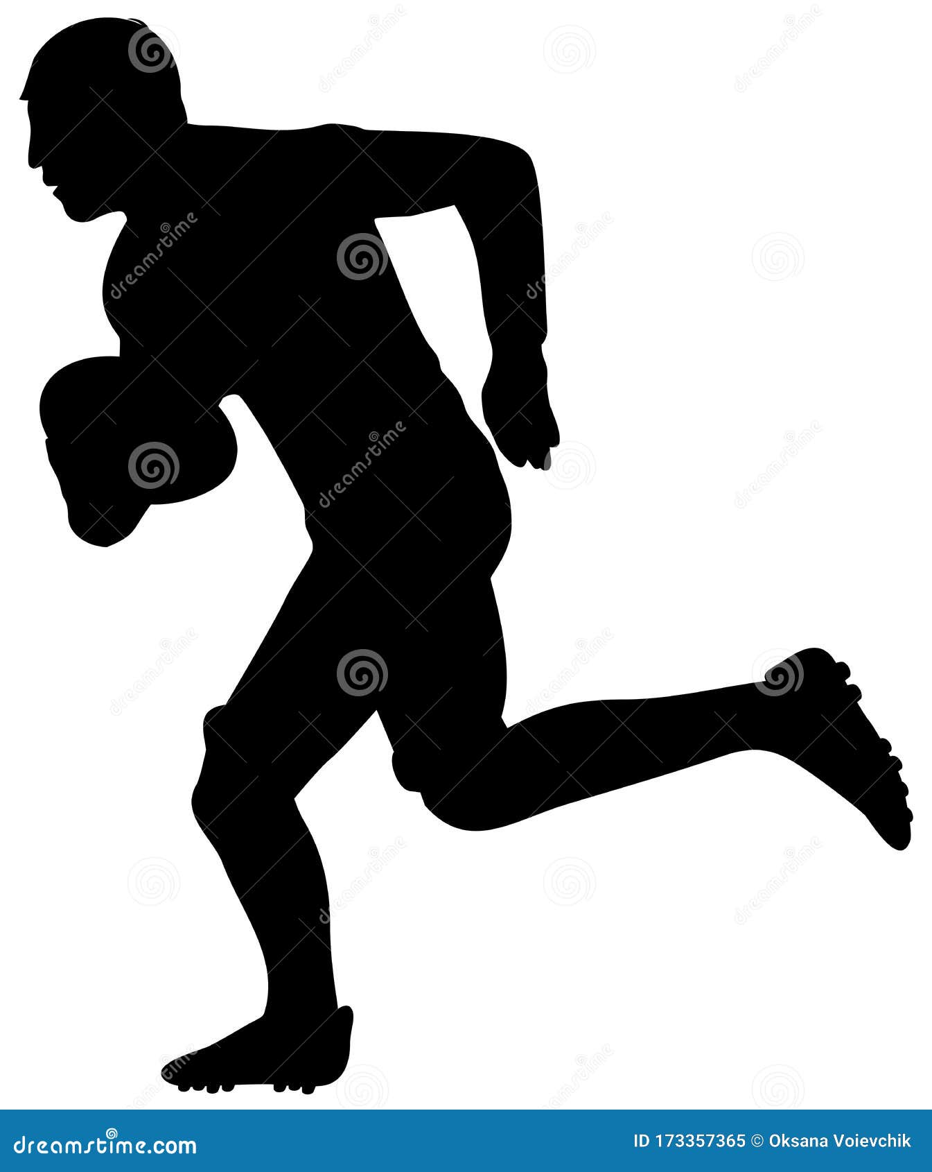 Silhouette Rugby Player Vector Stock Vector - Illustration of jump ...