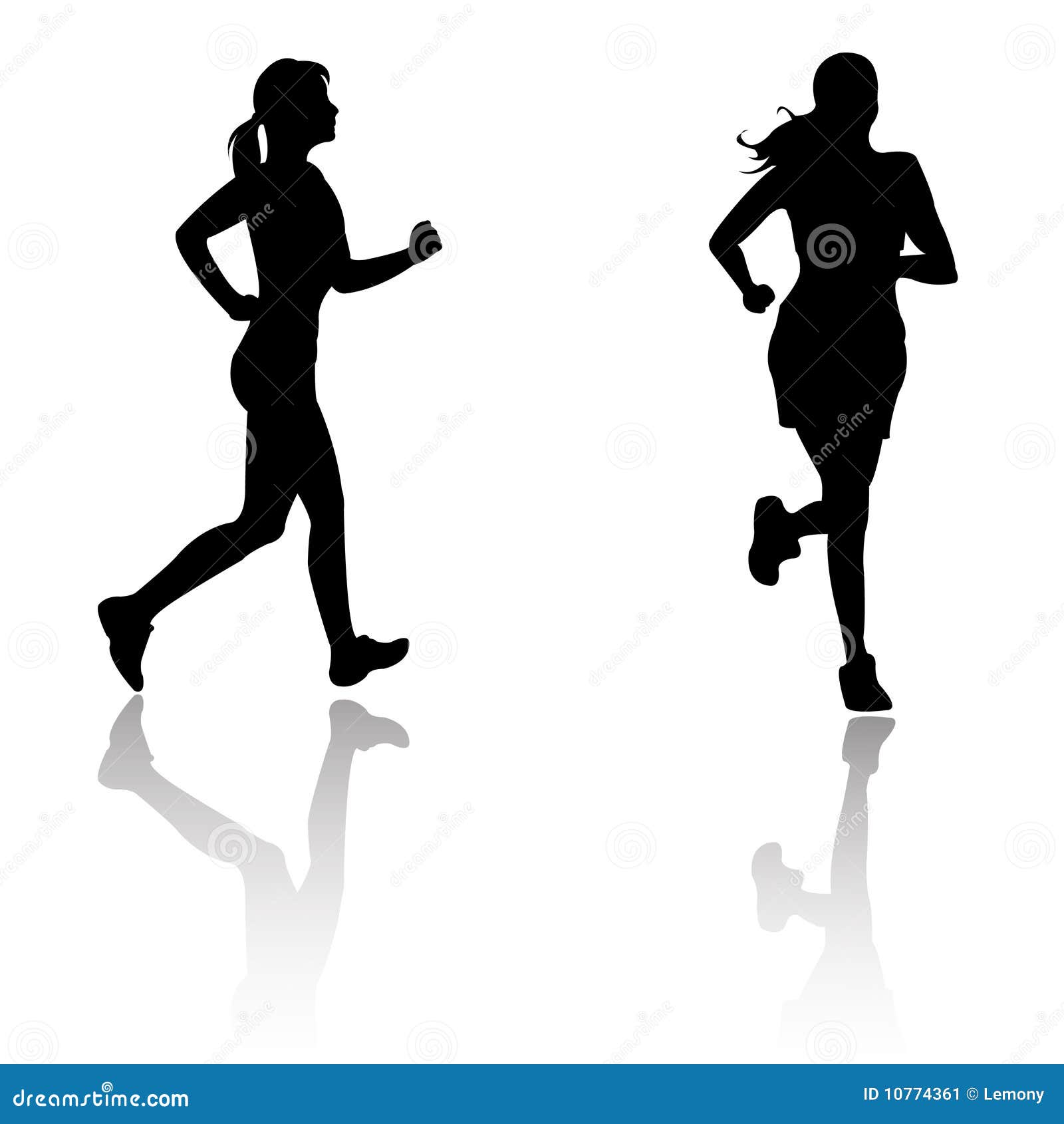 Silhouette run woman stock vector. Illustration of aerobics - 10774361