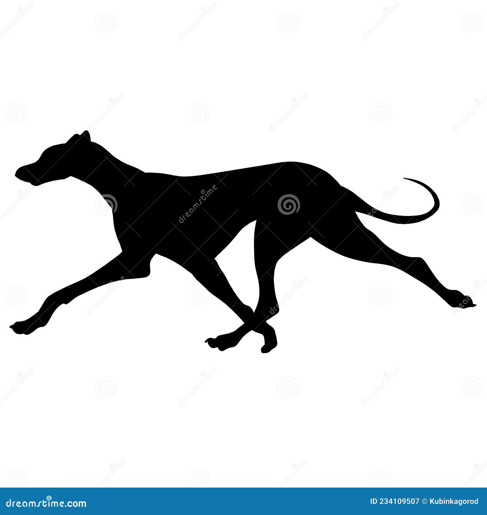 Silhouette of a Running Greyhound Dog. Agility Illustration Stock ...