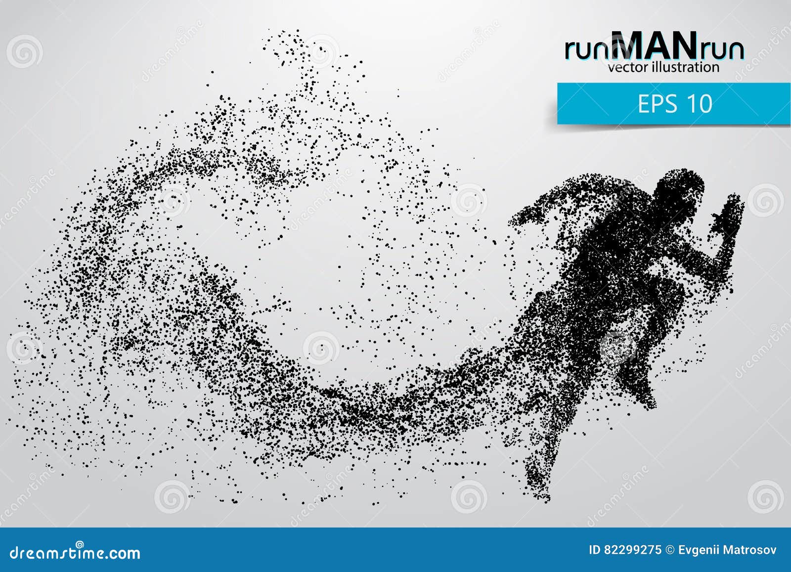 Silhouette of a Running Man from Particles. Stock Illustration ...
