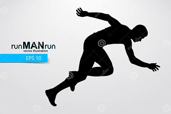 Silhouette of a Running Man. Stock Vector - Illustration of health ...