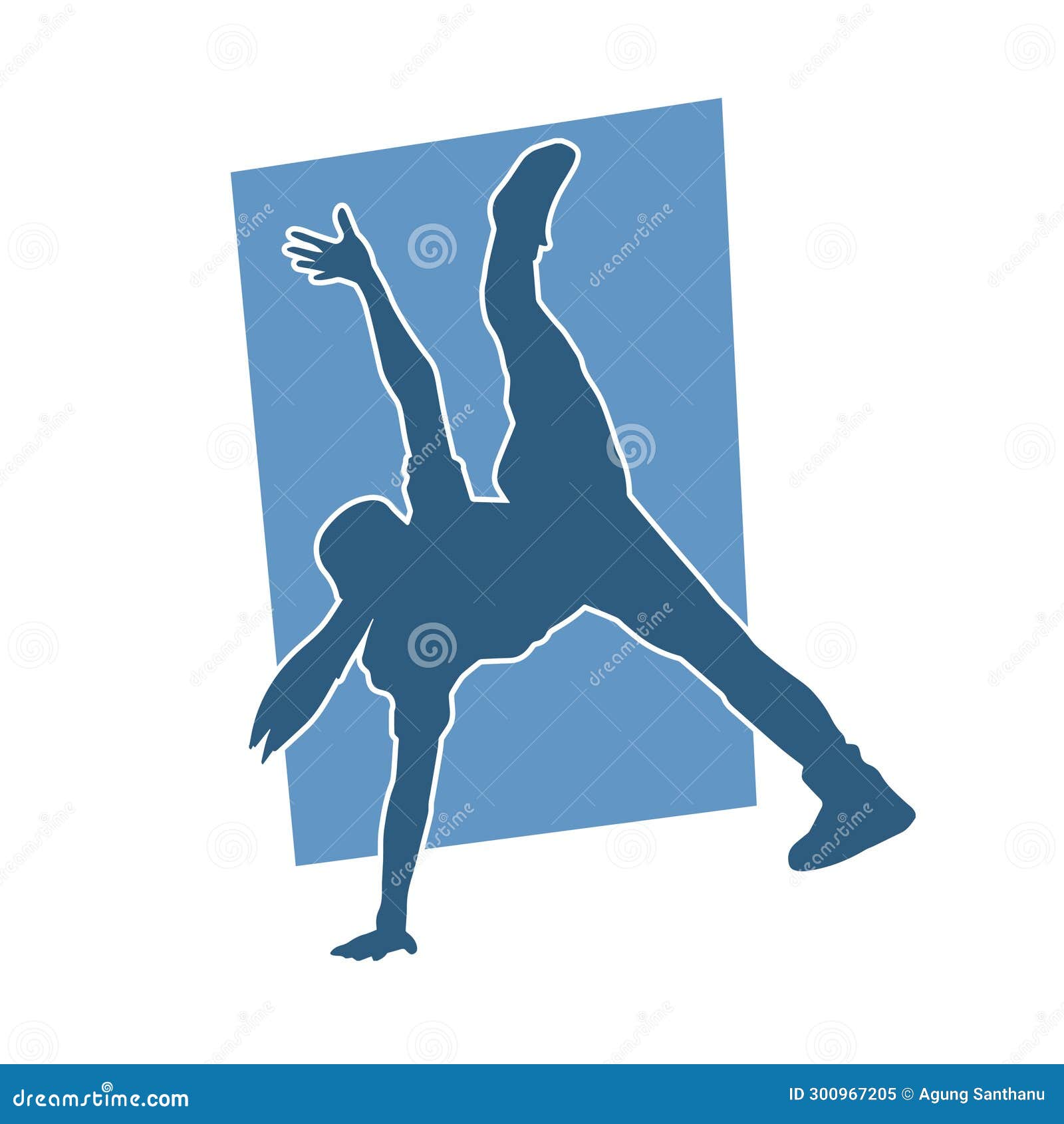 Silhouette of a Female Dancer Doing Hand Stand Pose. Stock Vector ...