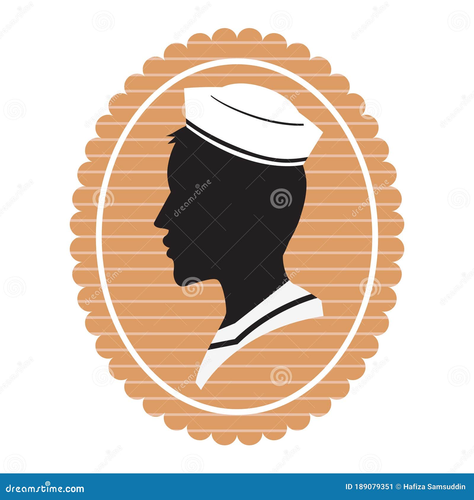 Silhouette Of A Sailor S Head. Black And White Sailors Head Cartoon ...