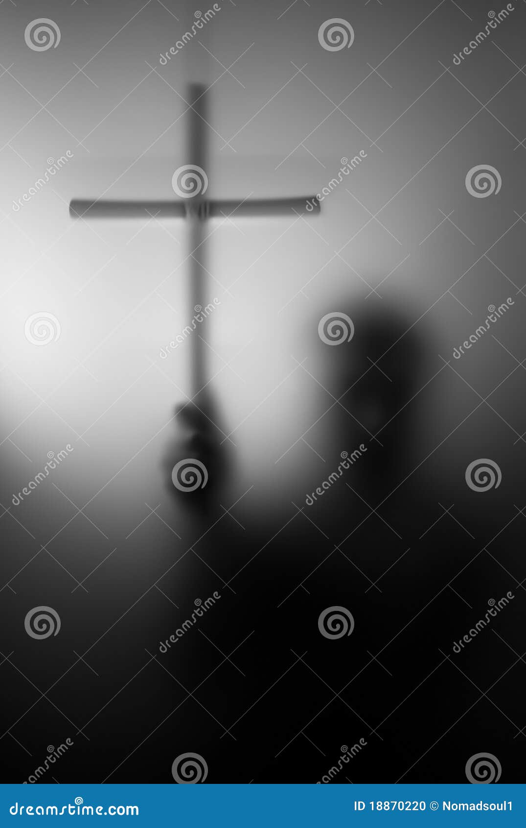 Silhouette of Saint with Cross Stock Photo - Image of heaven, dramatic ...