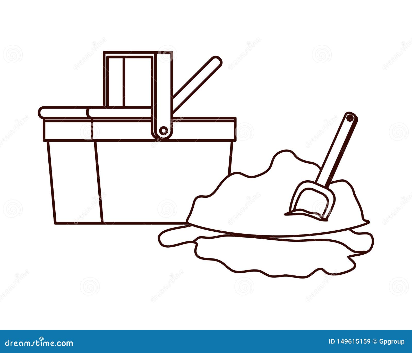 Silhouette of Sand Bucket with Tools To Play Stock Vector ...