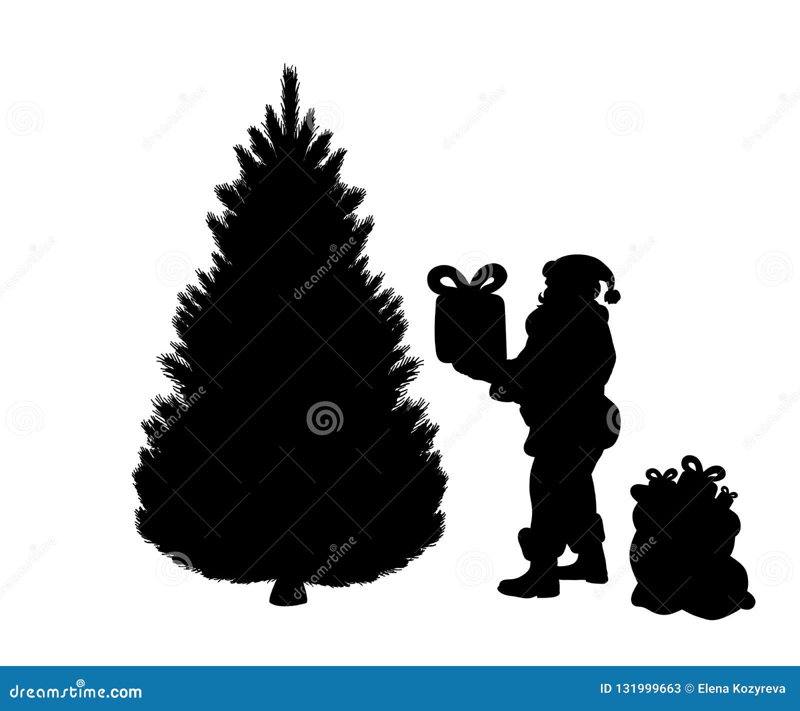 Presents Under Tree Vector