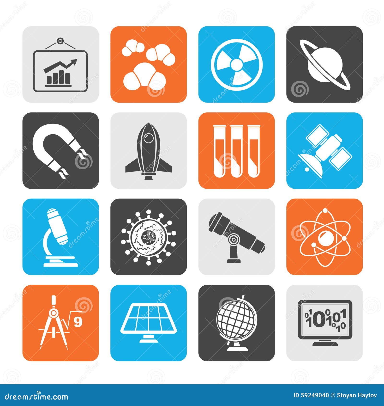 Silhouette Science, Research and Education Icons Stock Vector ...