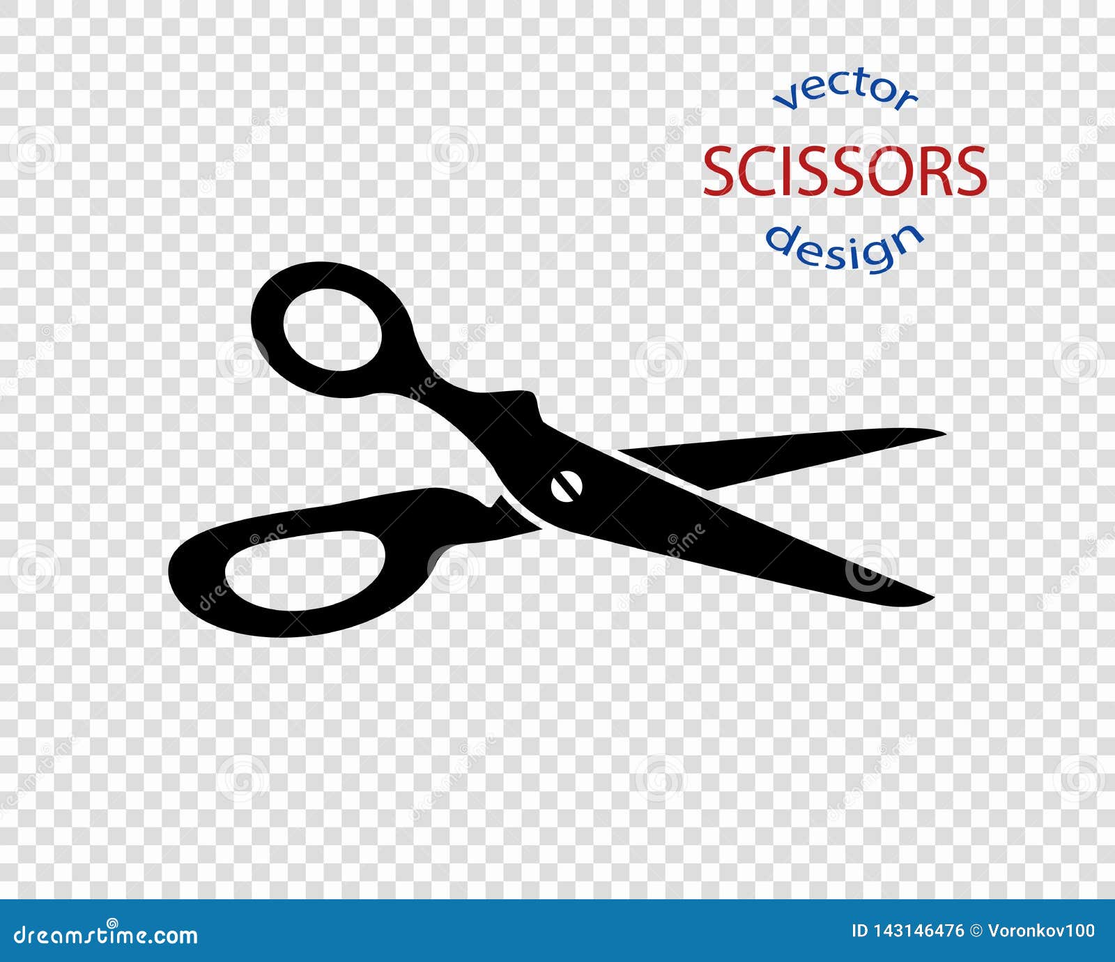 Silhouette of Scissors. Large Tailors in the Open Position. Vector Icon ...