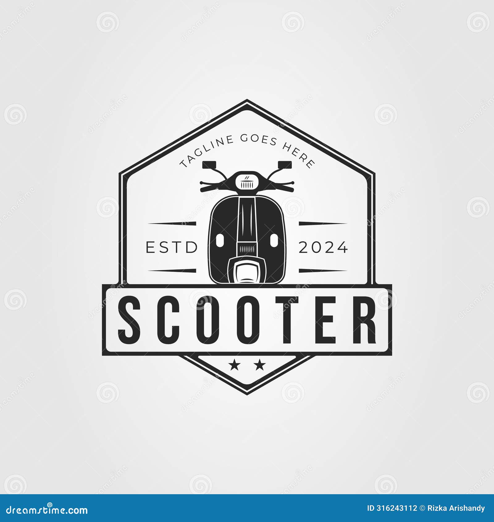 Silhouette Scooter Motorcycle or Moped Logo Vector Illustration Design ...