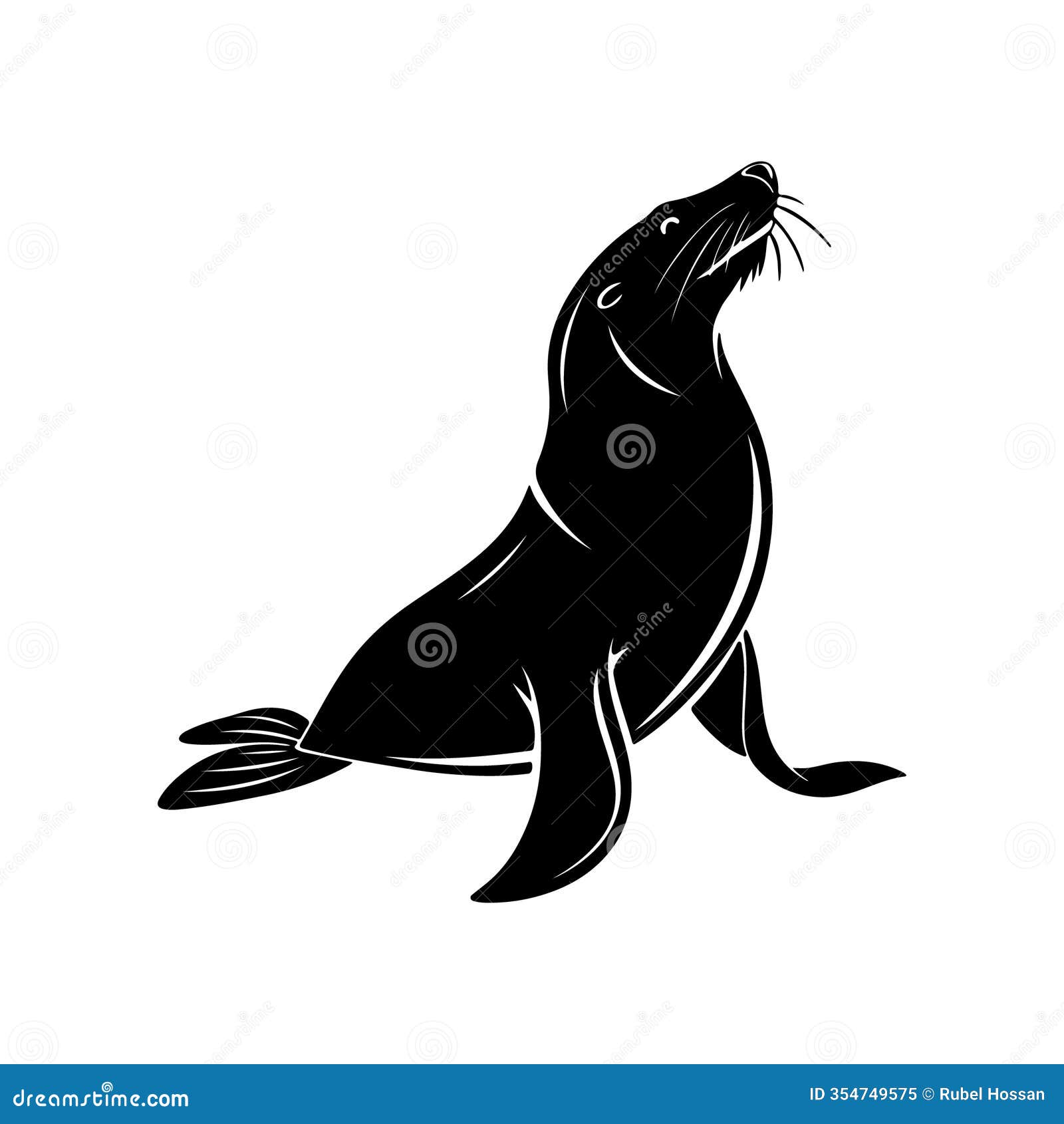 Silhouette of a Sea Lion in Vector Art Style Stock Vector ...