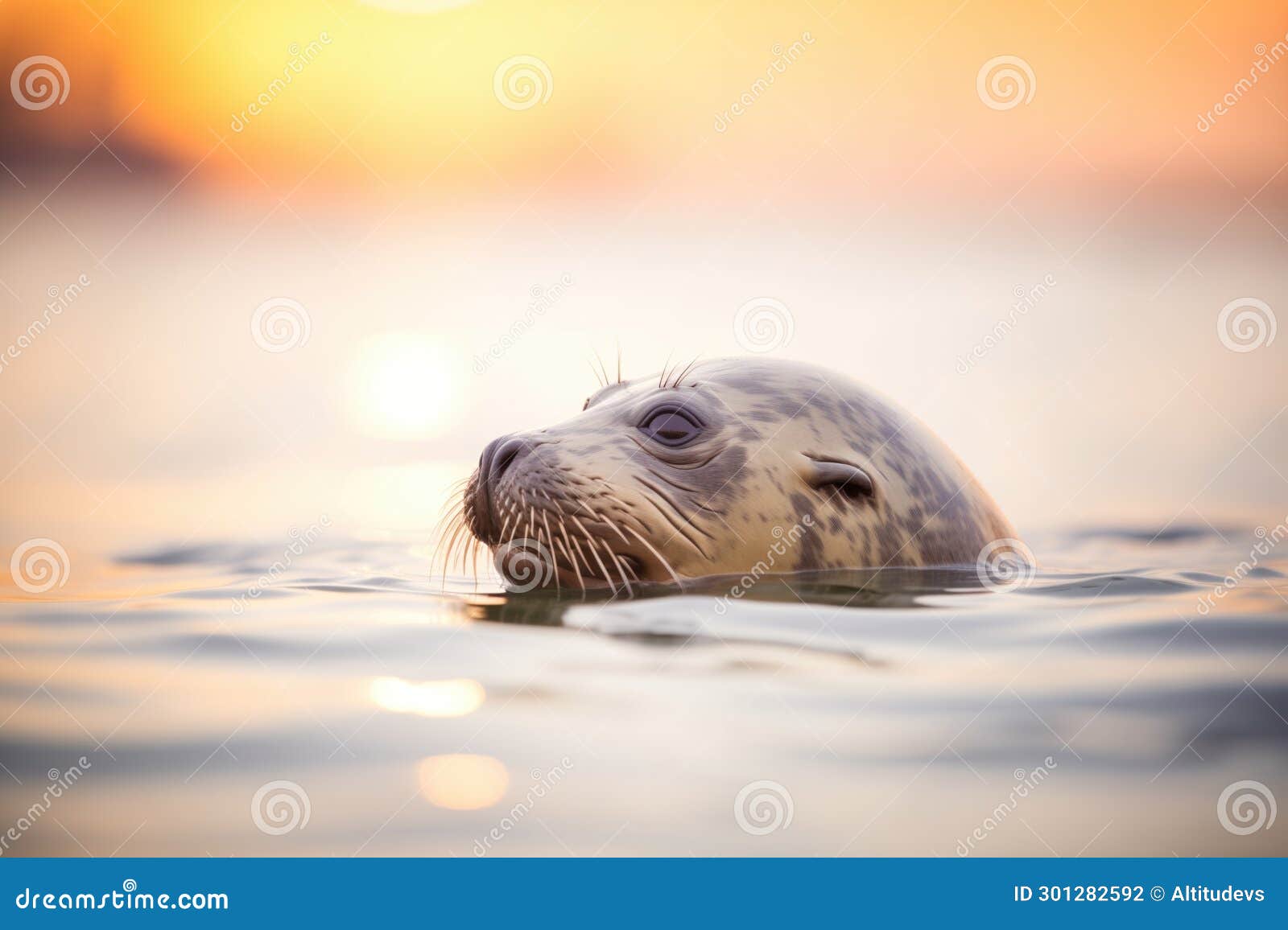 The Silhouette of a Seal at Sunset Stock Illustration - Illustration of ...