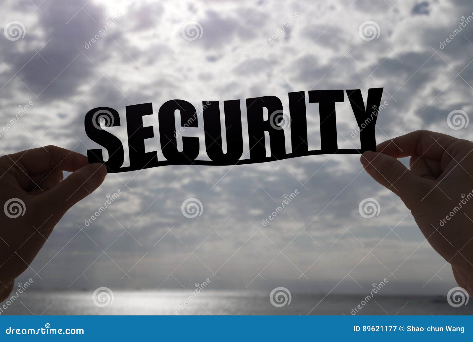 Silhouette security word stock image. Image of network - 89621177