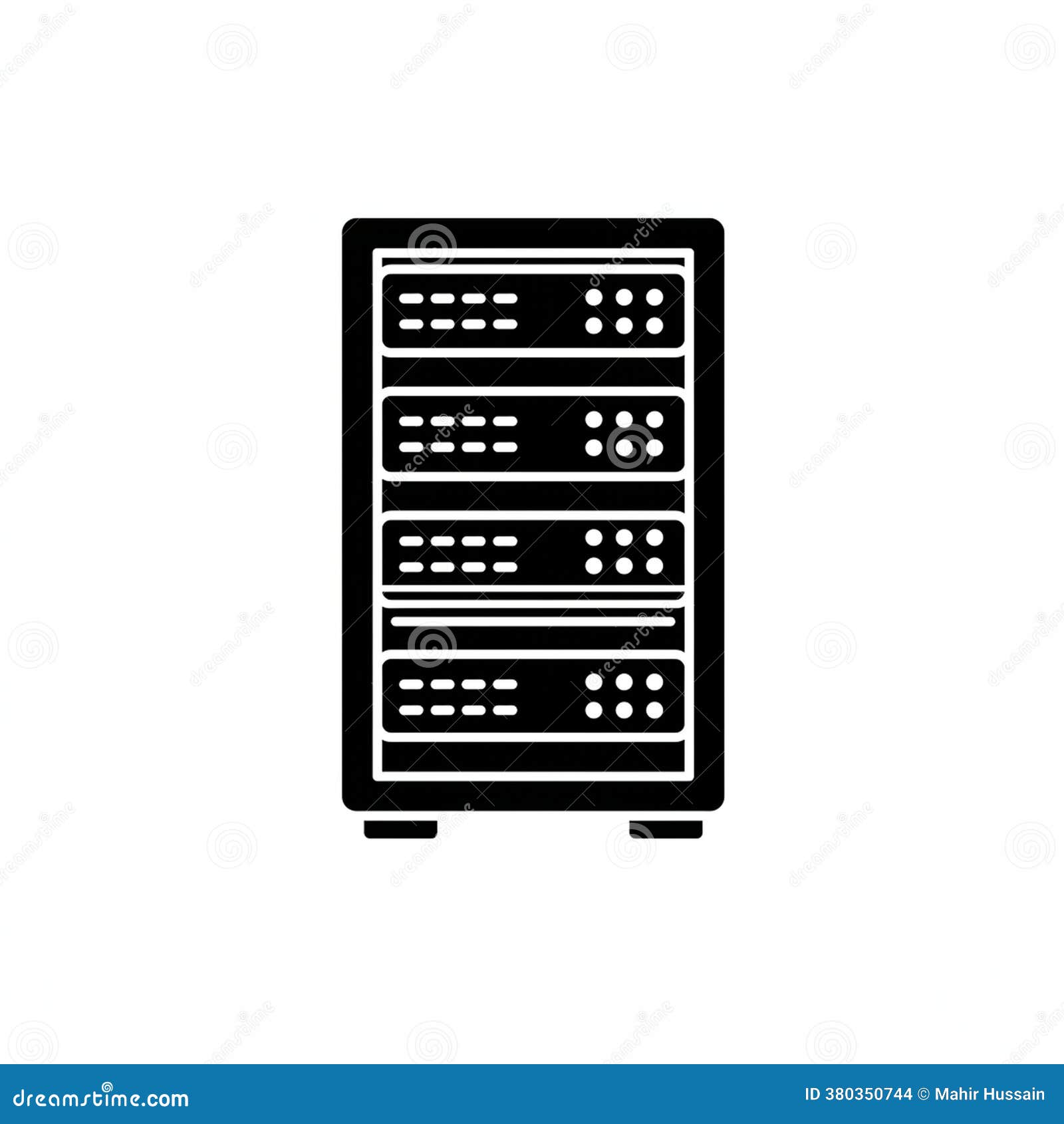 Silhouette Of A Server Rack With Five Horizontal Components, Typically ...