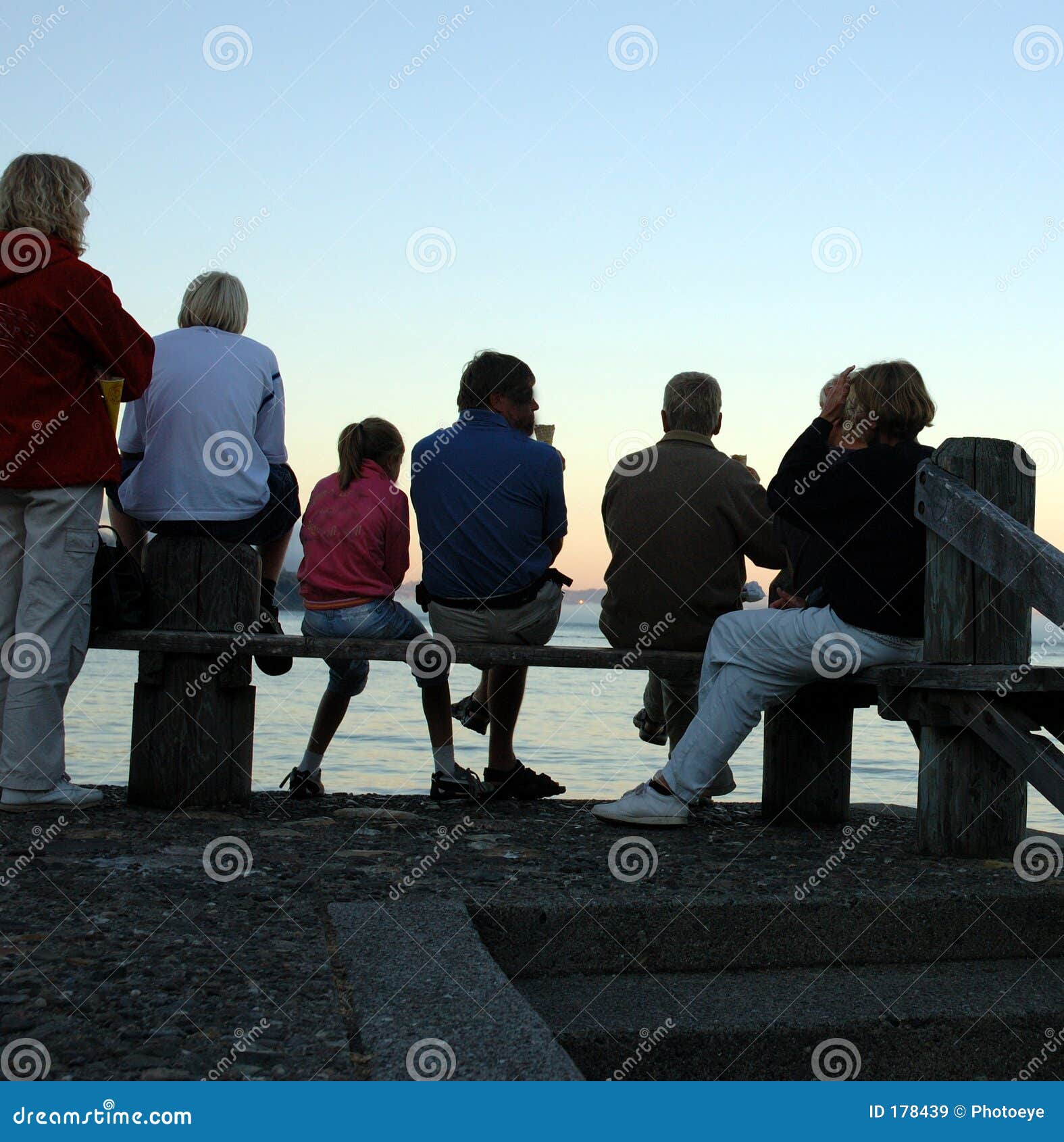 Silhouette of seven people stock image. Image of vaccation - 178439