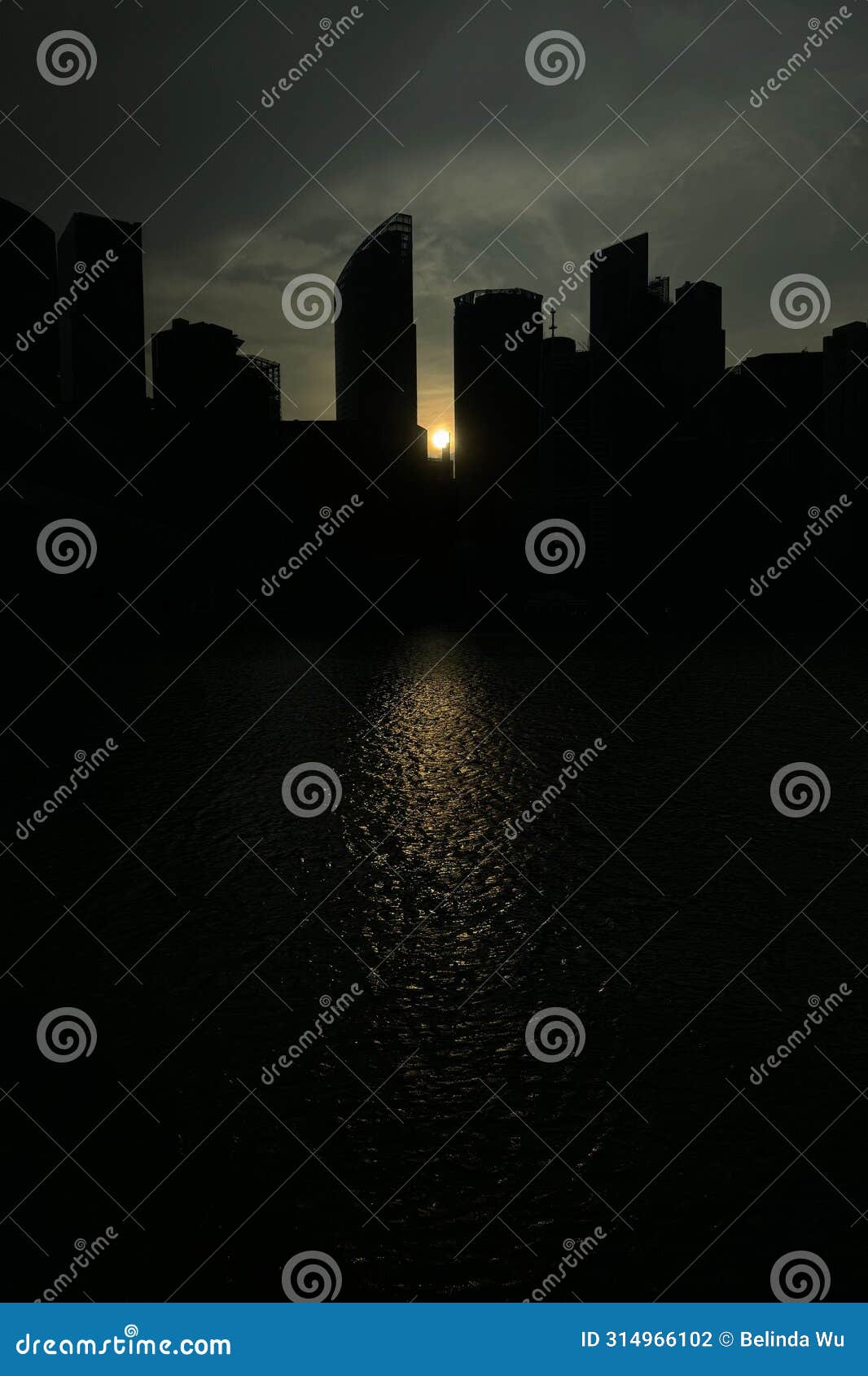 Sunset between the Skyscraper Stock Photo - Image of setting ...