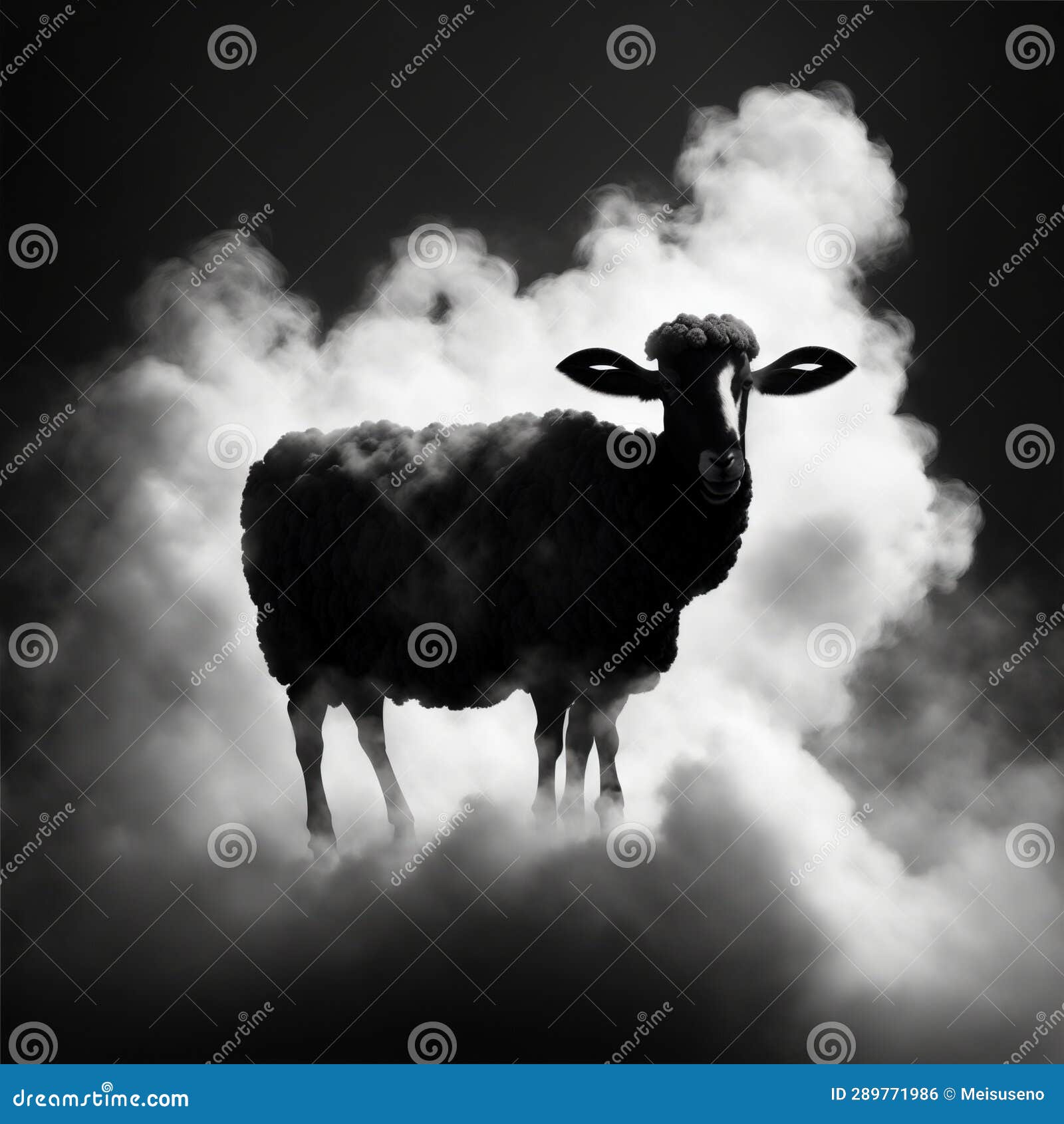 Silhouette of Sheep with Smoke Stock Illustration - Illustration of ...
