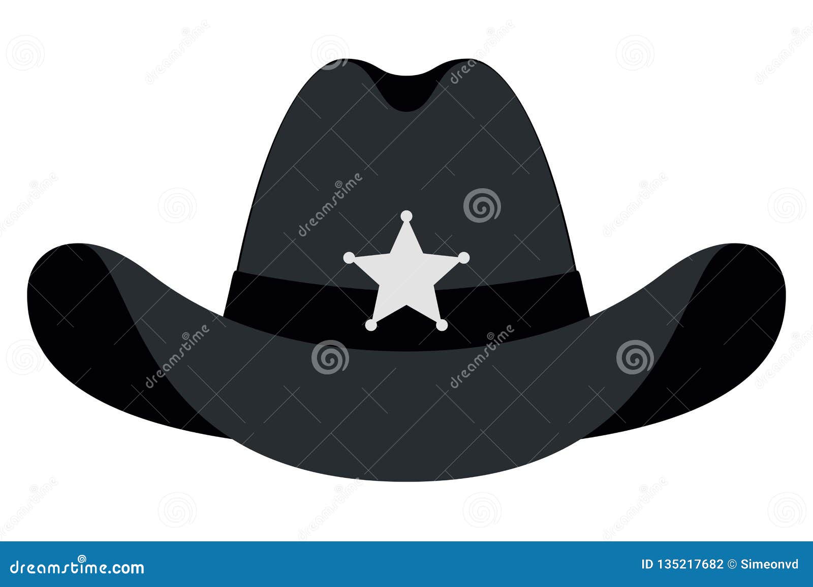 Silhouette Sheriff Hat Icon. Vector Isolated Object Stock Vector ...