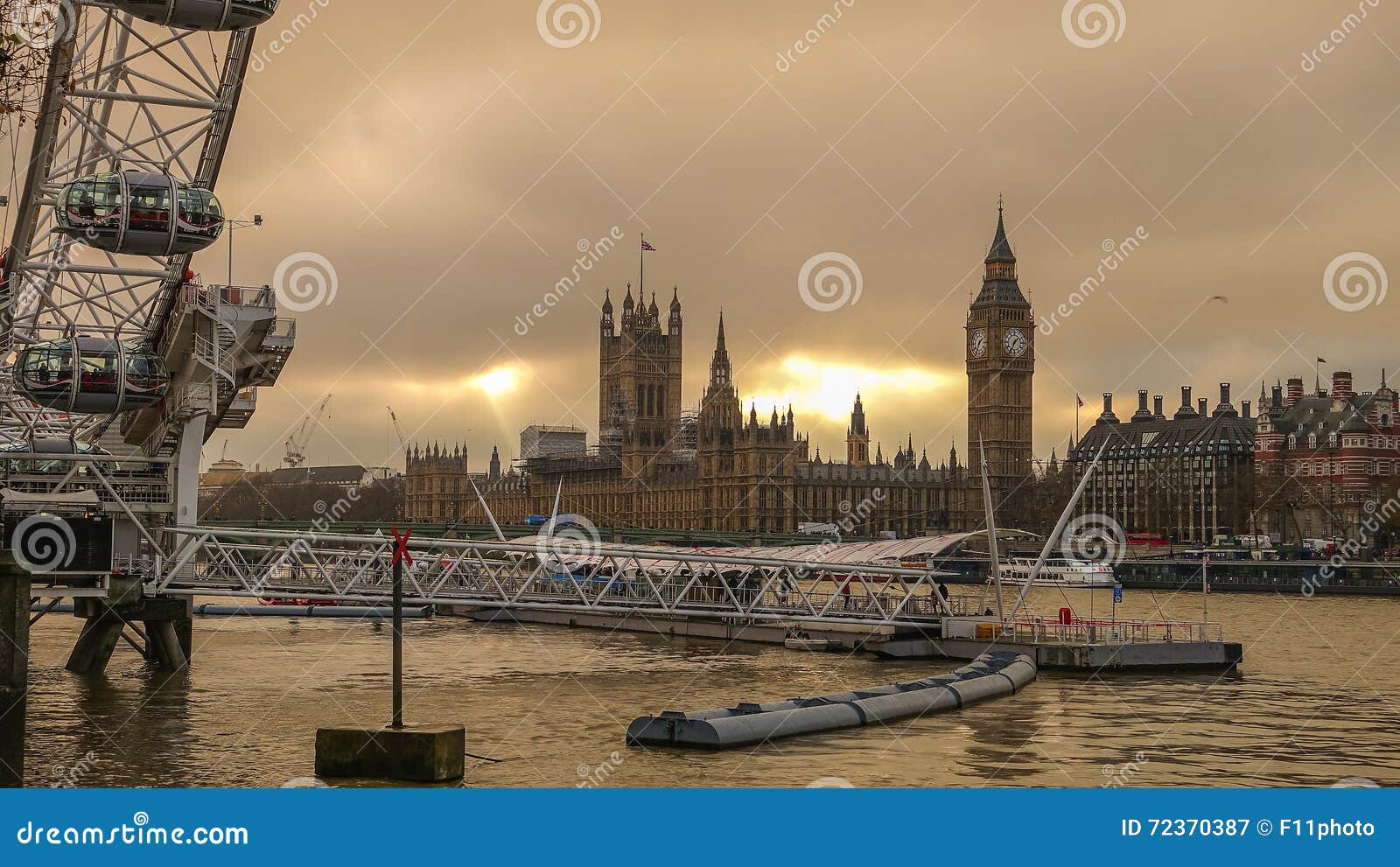 Silhouette Shot of London Skyline Editorial Photography - Image of ...